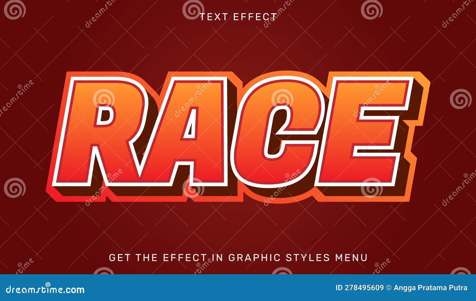 Race Editable Text Effect in 3d Style Stock Vector - Illustration of ...