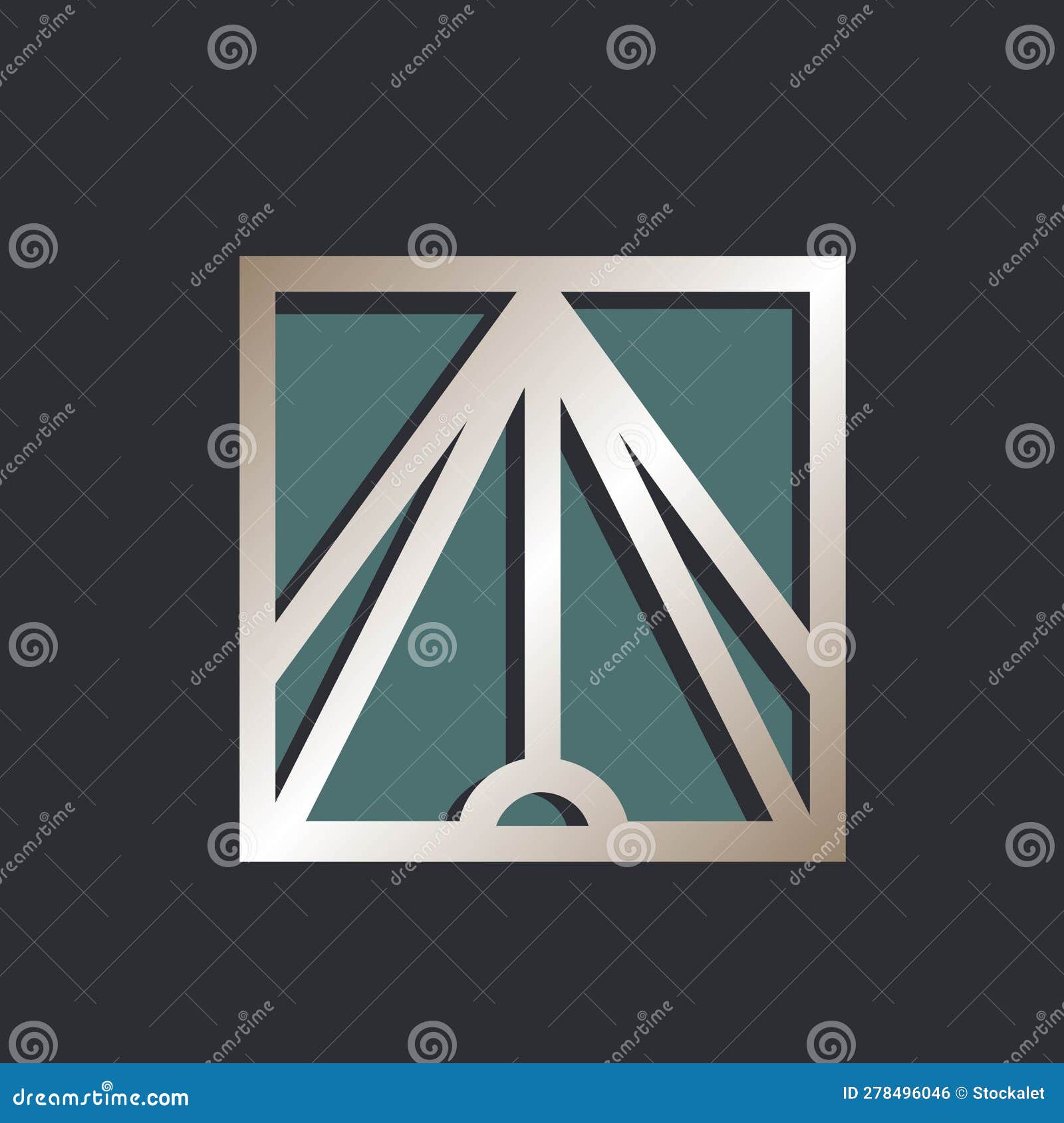 Geometric Arrow 3D Logo with Triangle Outline. Abstract Pyramid Letter ...