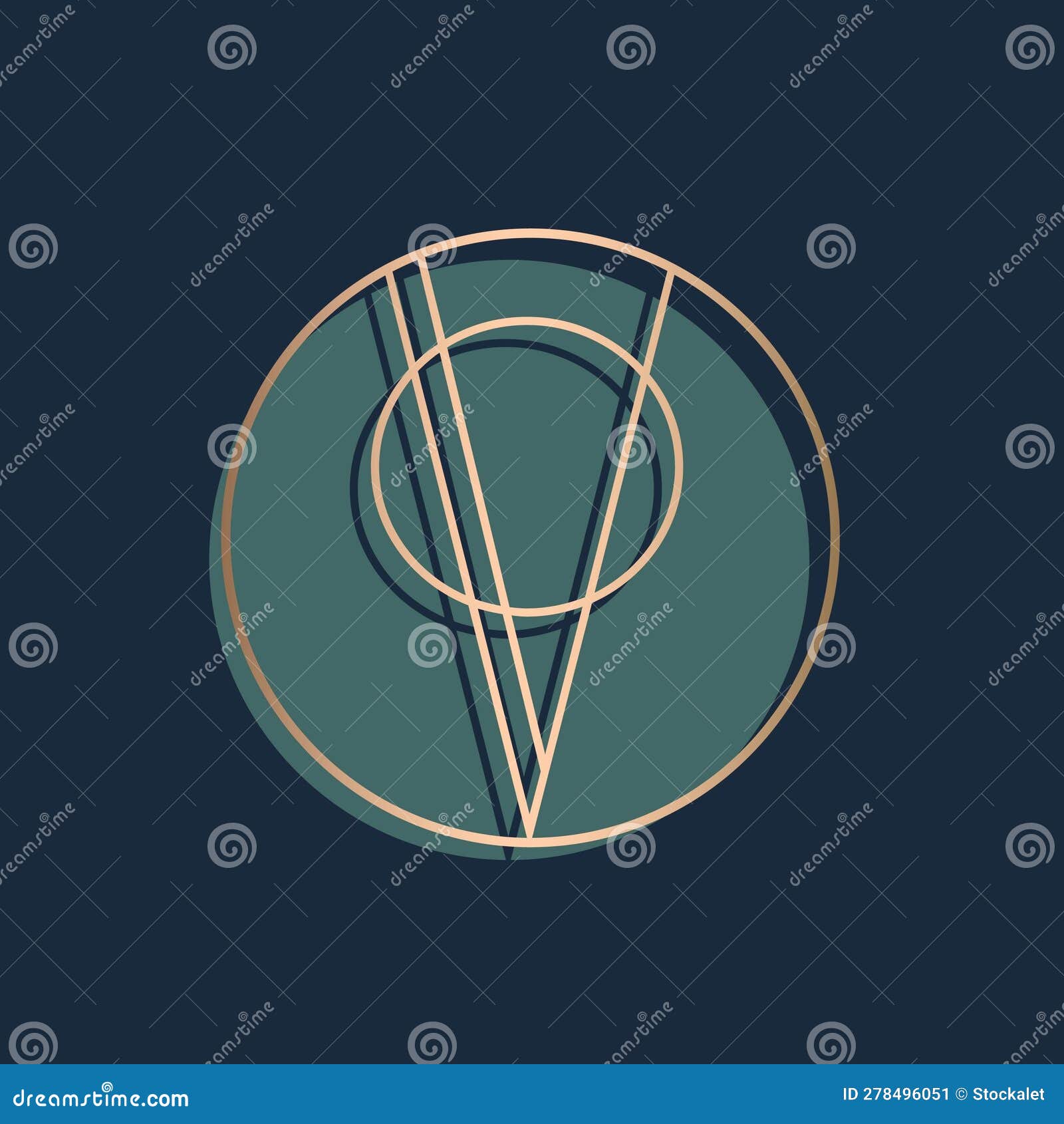 Geometric Arrow Logo with Triangle and Circle Outline. Abstract Letter ...