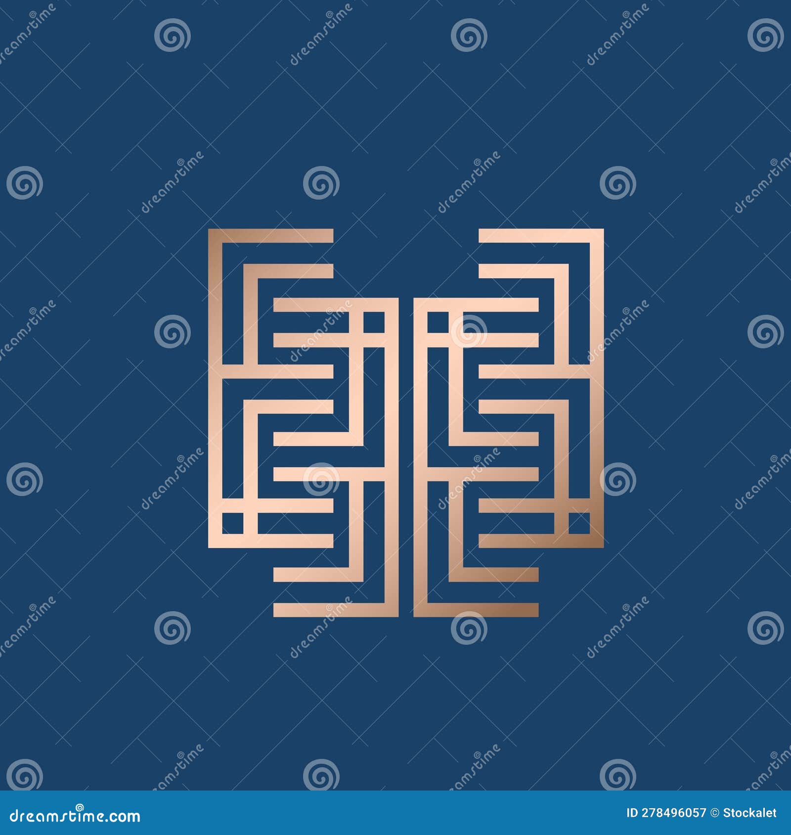 Ornamental Design Geometric Logo. Metallic Filigree Line Pattern. Stock ...