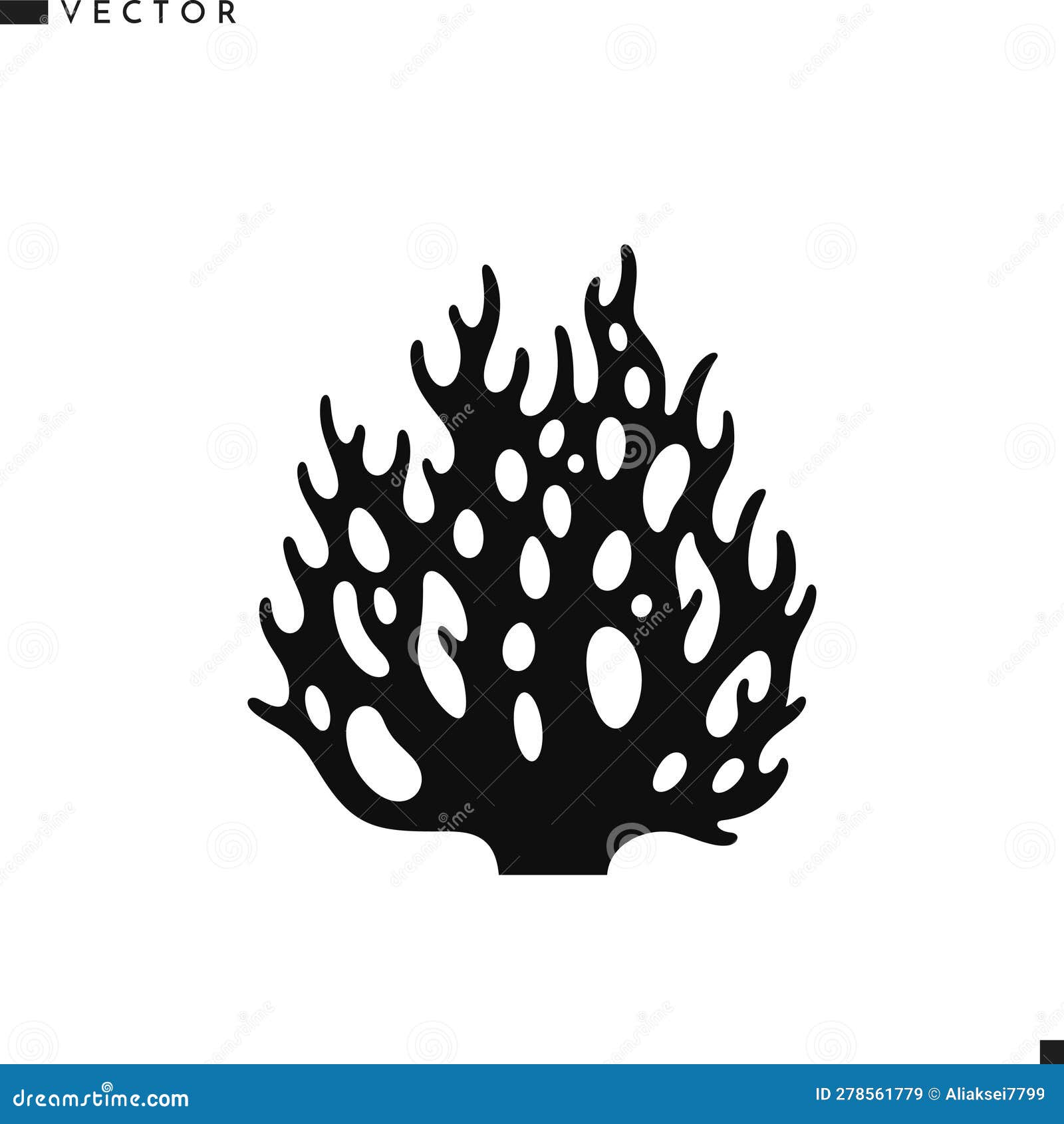 Coral Silhouette. Abstract Reef Vector Stock Vector - Illustration of ...