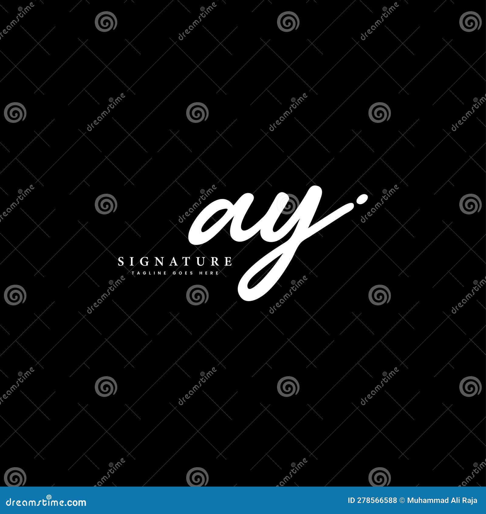 A, Y, AY Initial Letter Handwritten and Signature Vector Image Logo ...