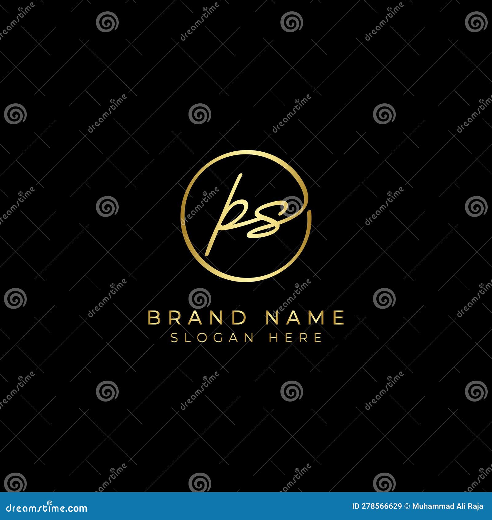 P, S, PS Initial Letter Handwritten and Signature Vector Logo. Business ...