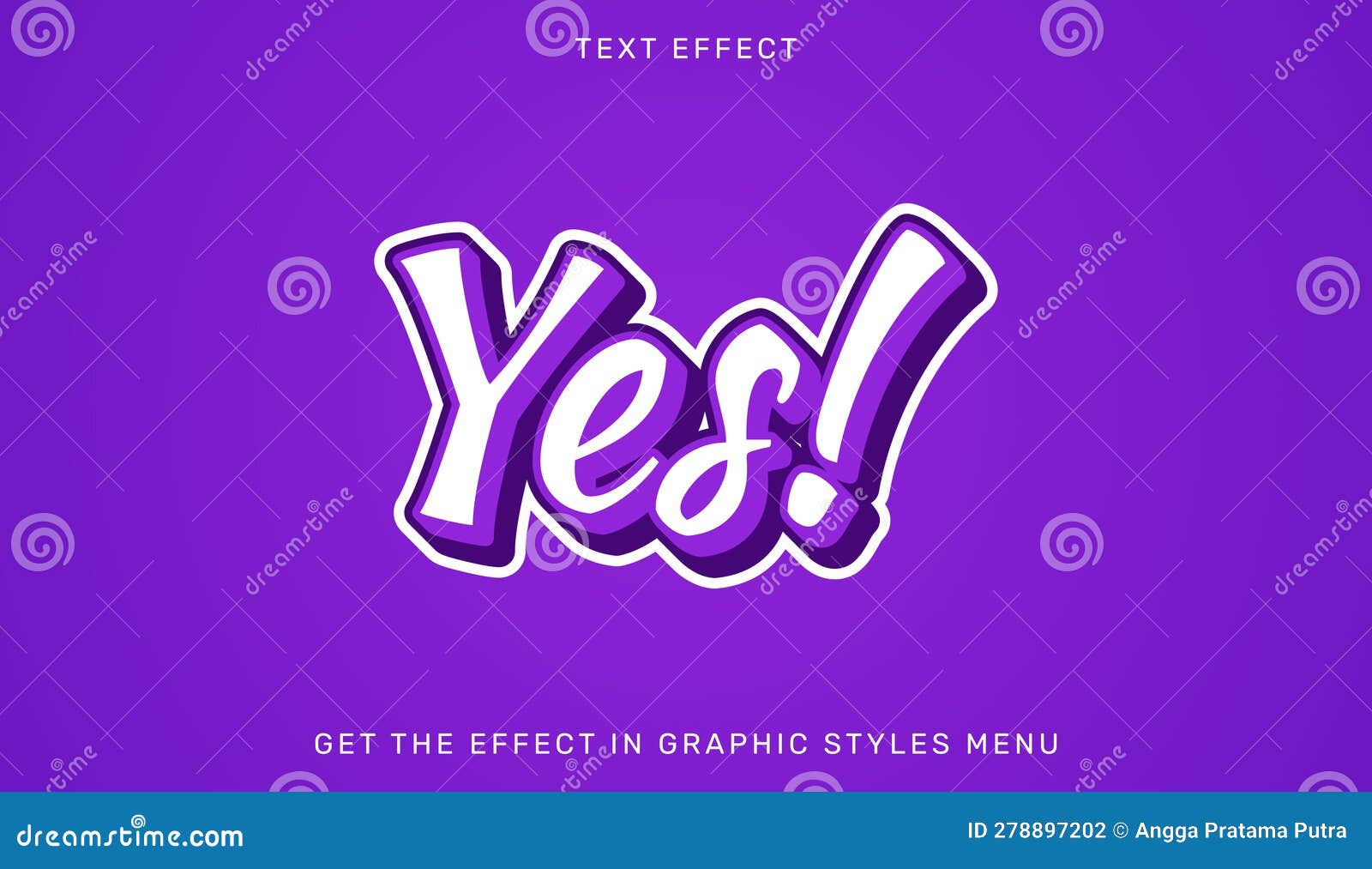 Yes Editable Text Effect in 3d Style Stock Vector - Illustration of ...