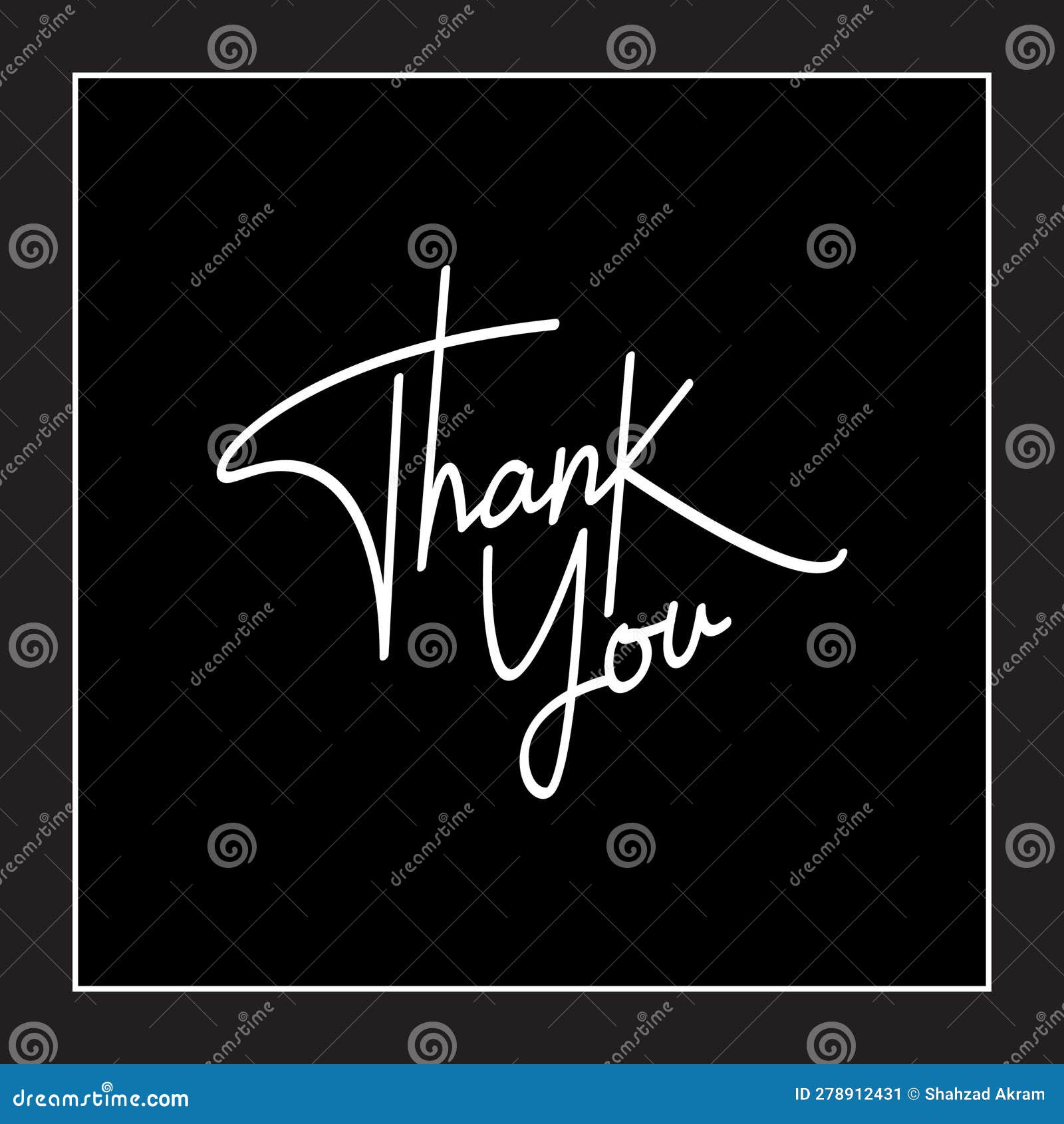 Thank You Card in Handwritten Signature Style Stock Vector ...