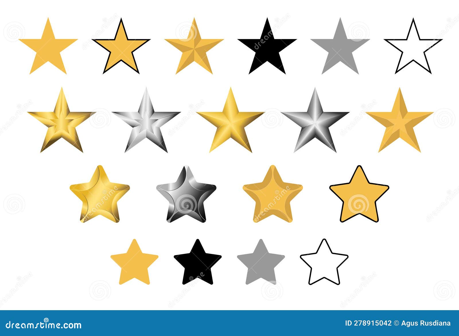 Star vector set stock vector. Illustration of class - 278915042