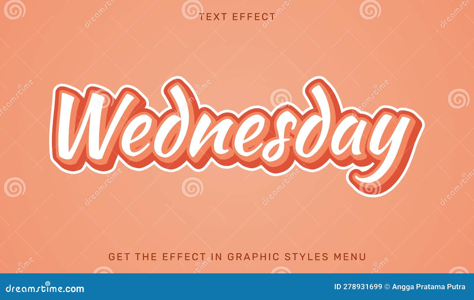 Wednesday Editable Text Effect in 3d Style Stock Vector - Illustration ...