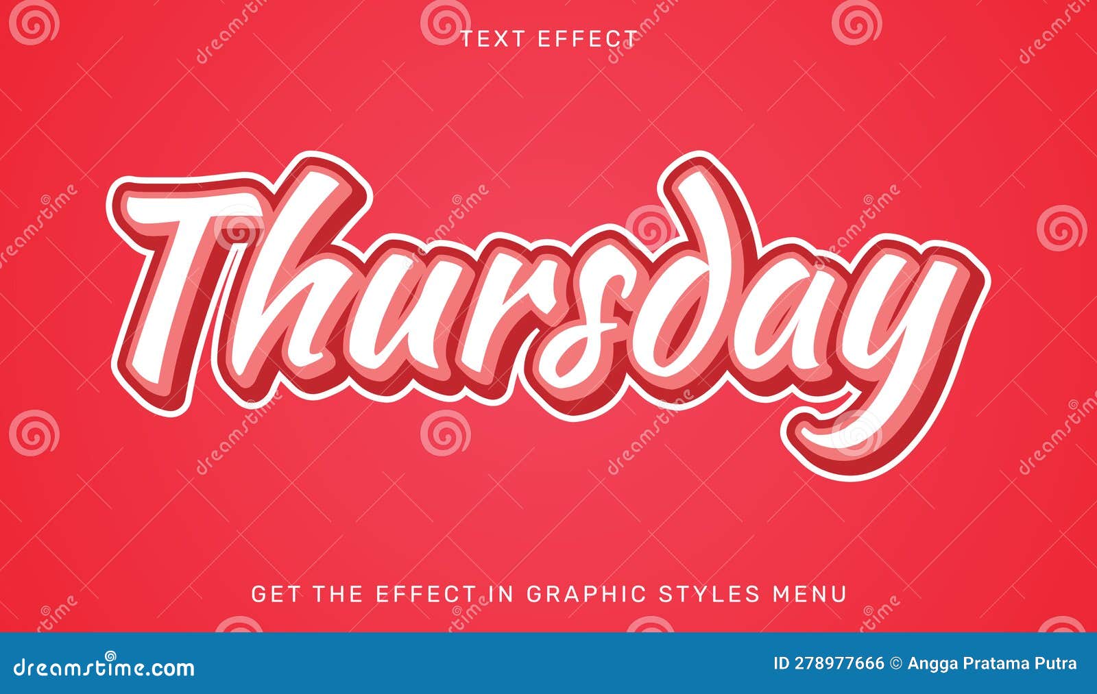 Thursday Editable Text Effect in 3d Style Stock Vector - Illustration ...