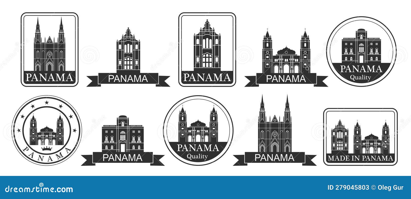 Panama Set. Isolated Panama on White Background Stock Vector ...