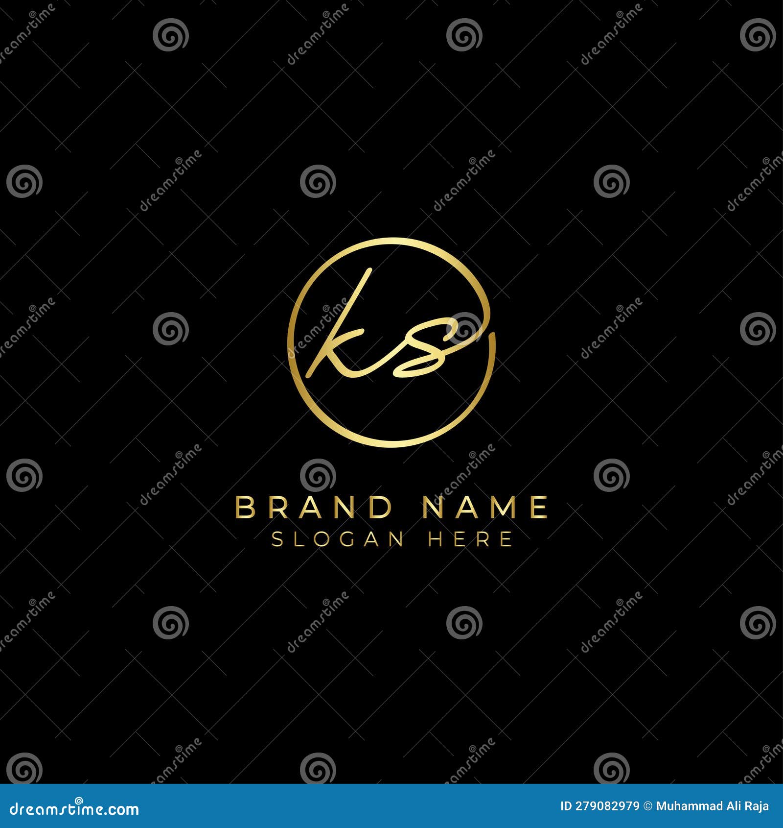 K, S, KS Initial Letter Handwritten and Signature Vector Logo. Business ...