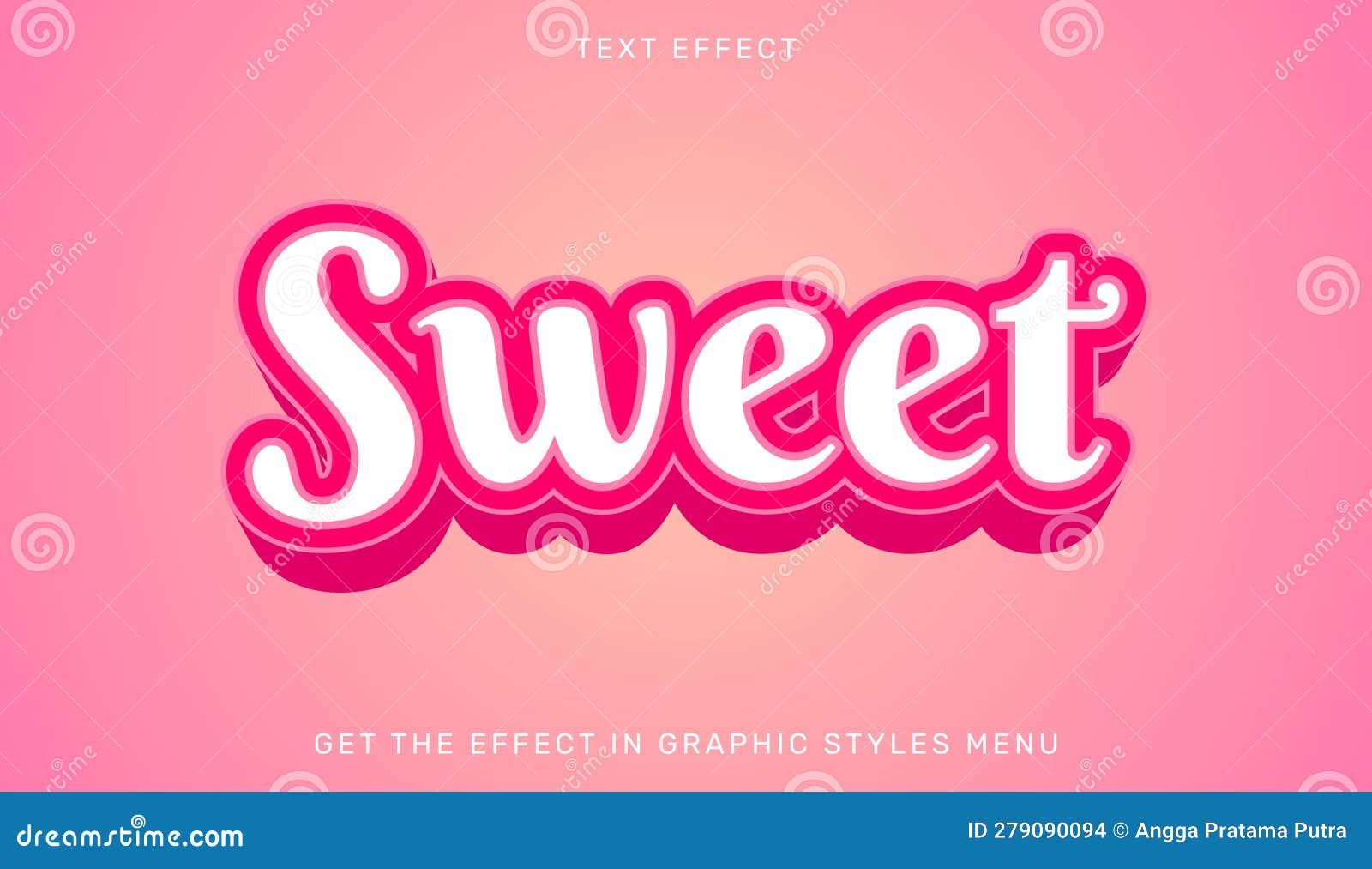 Sweet Editable Text Effect in 3d Style Stock Vector - Illustration of ...