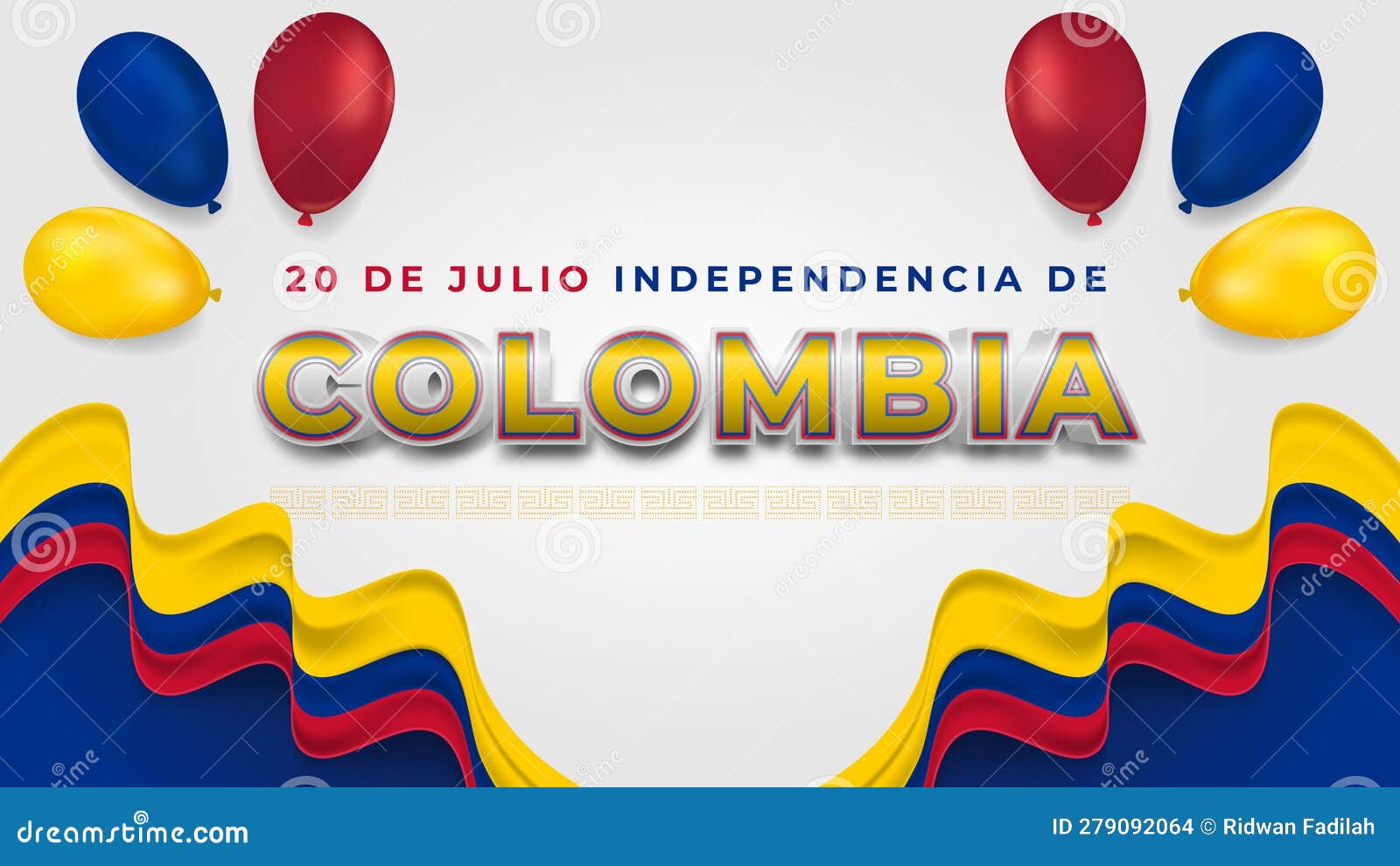 Colombia Independence Day Greeting Background with Editable Text ...