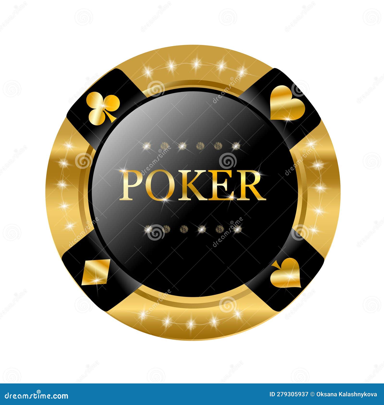 Poker chip.Gold coin stock vector. Illustration of gold - 279305937