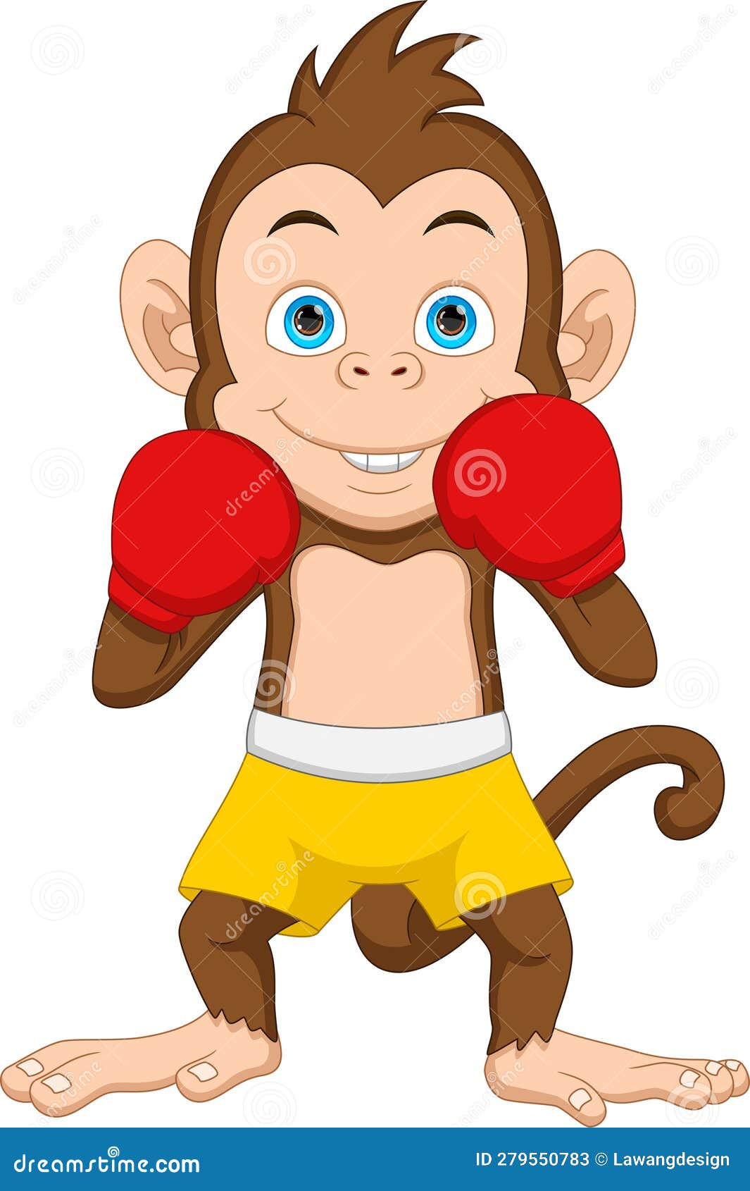Boxer monkey cartoon stock vector. Illustration of fight - 279550783