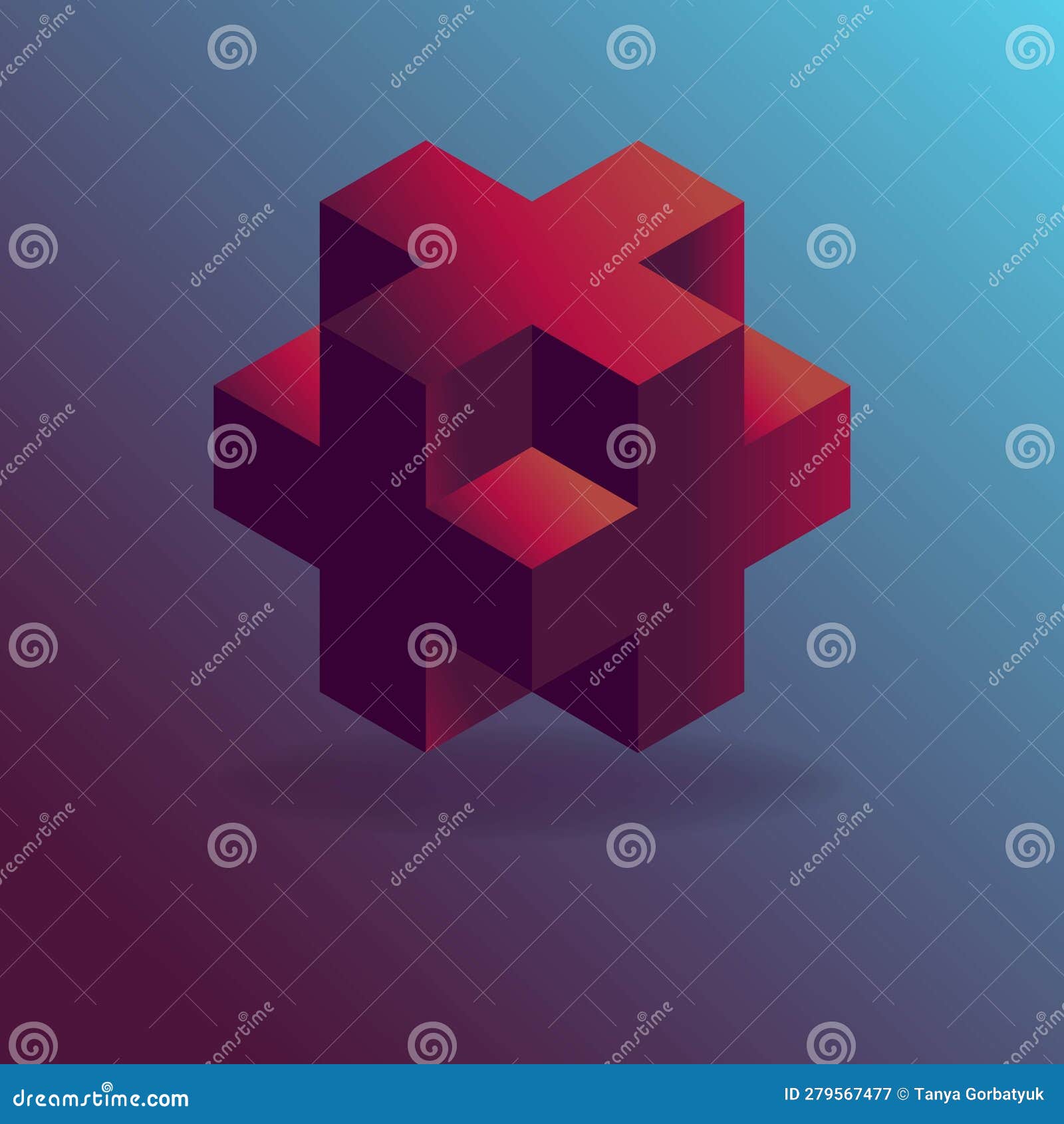 Impossible Geometric Objects. Vector Illustration in Realistic Style ...