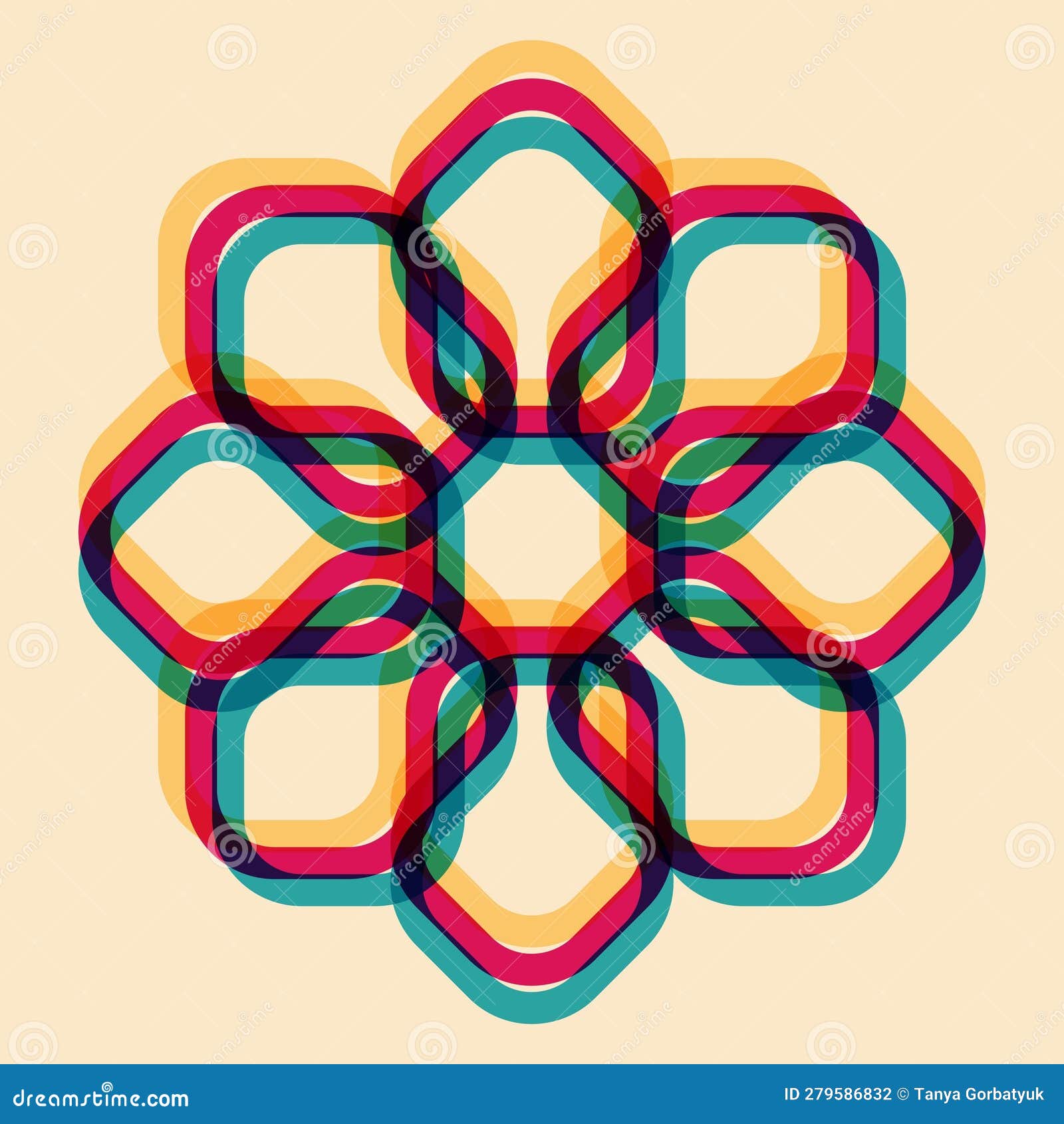 Geometric Object with Riso Print Effect. Vector Stock Vector ...