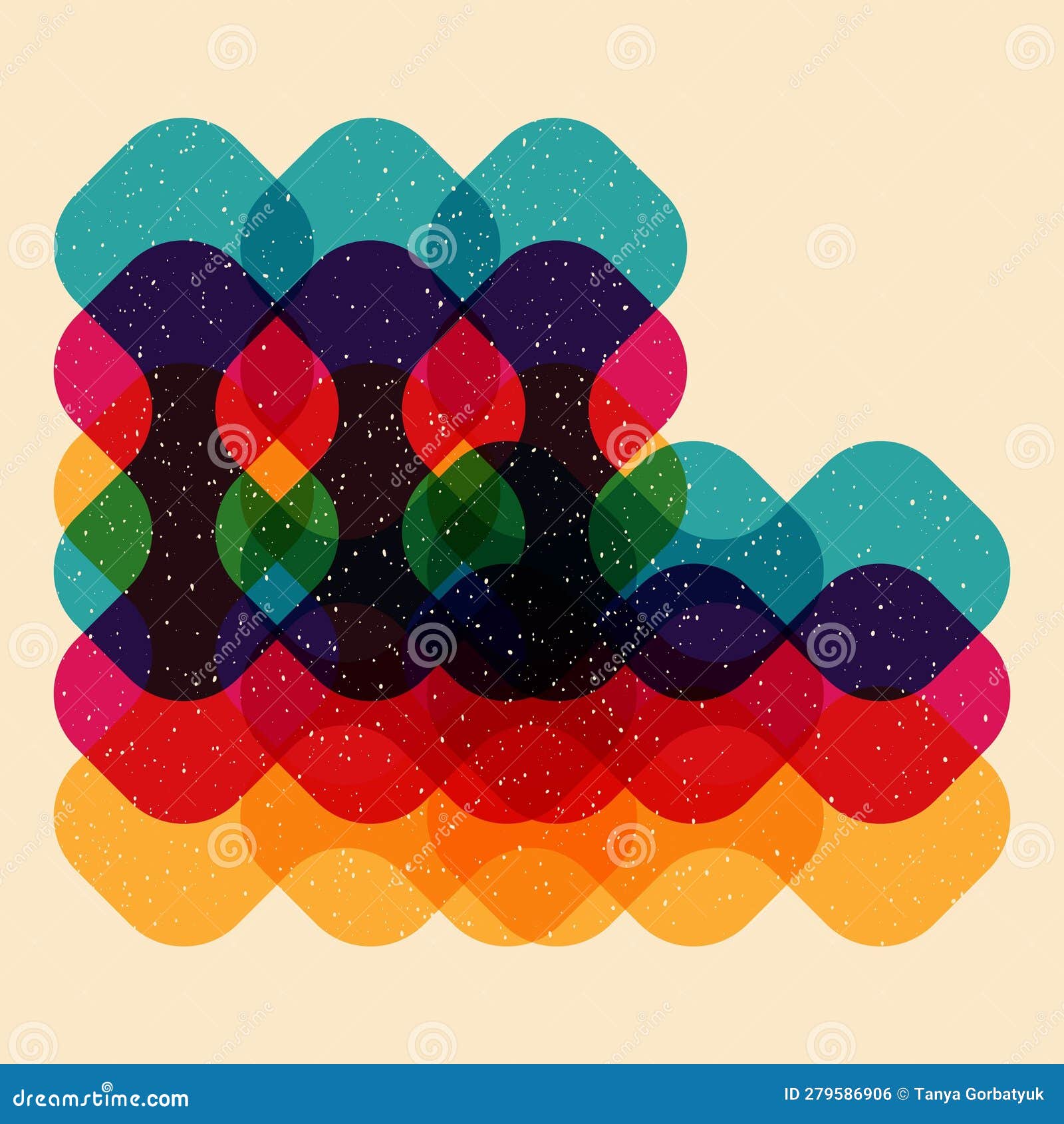 Geometric Object with Riso Print Effect. Vector Stock Vector ...