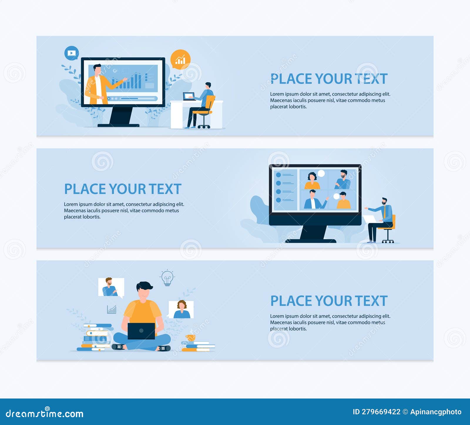 Business Smart Working with Online Video Conference Meeting Concept ...