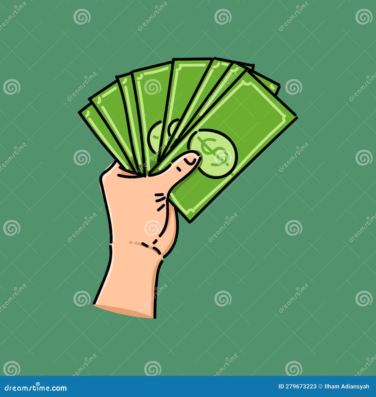 Hand Holding Money Design Illustration Stock Vector - Illustration of ...