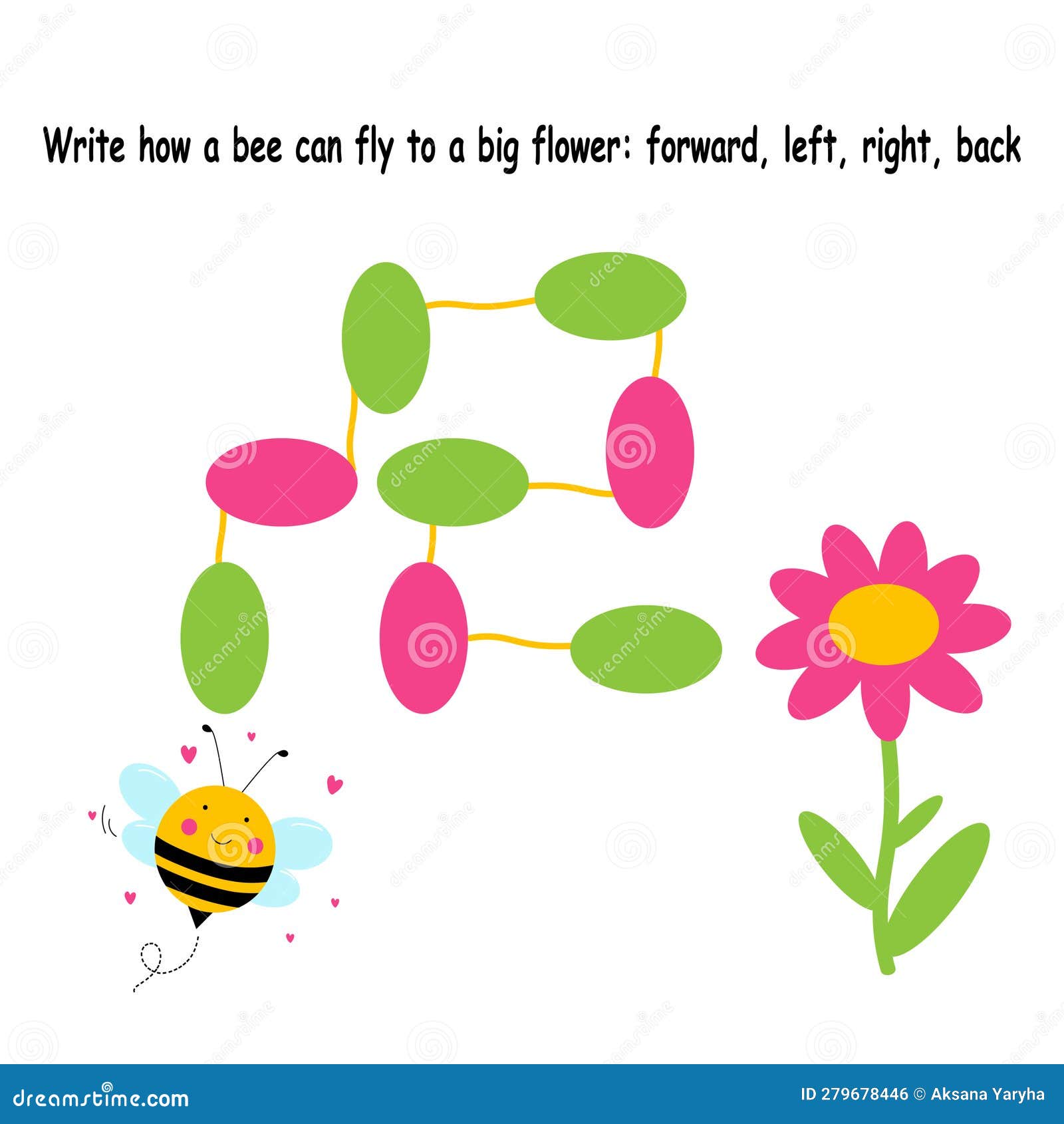 Educational Kids Game. Left, Right, Forward, Back. Vector Stock Vector ...