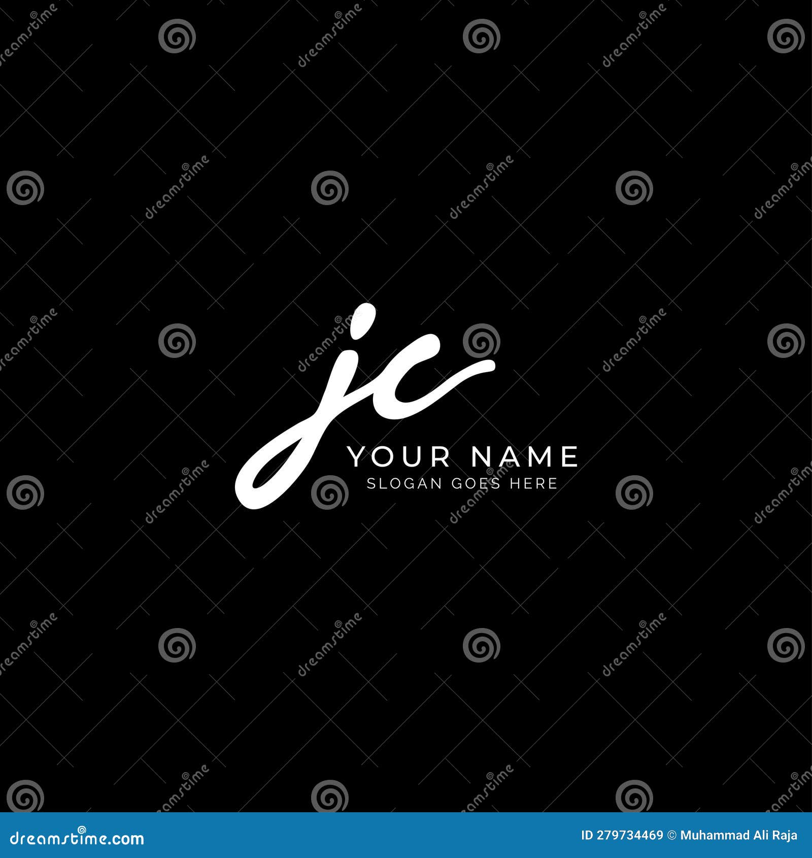 J, C, JC Initial Letter Handwritten and Signature Vector Image Logo ...
