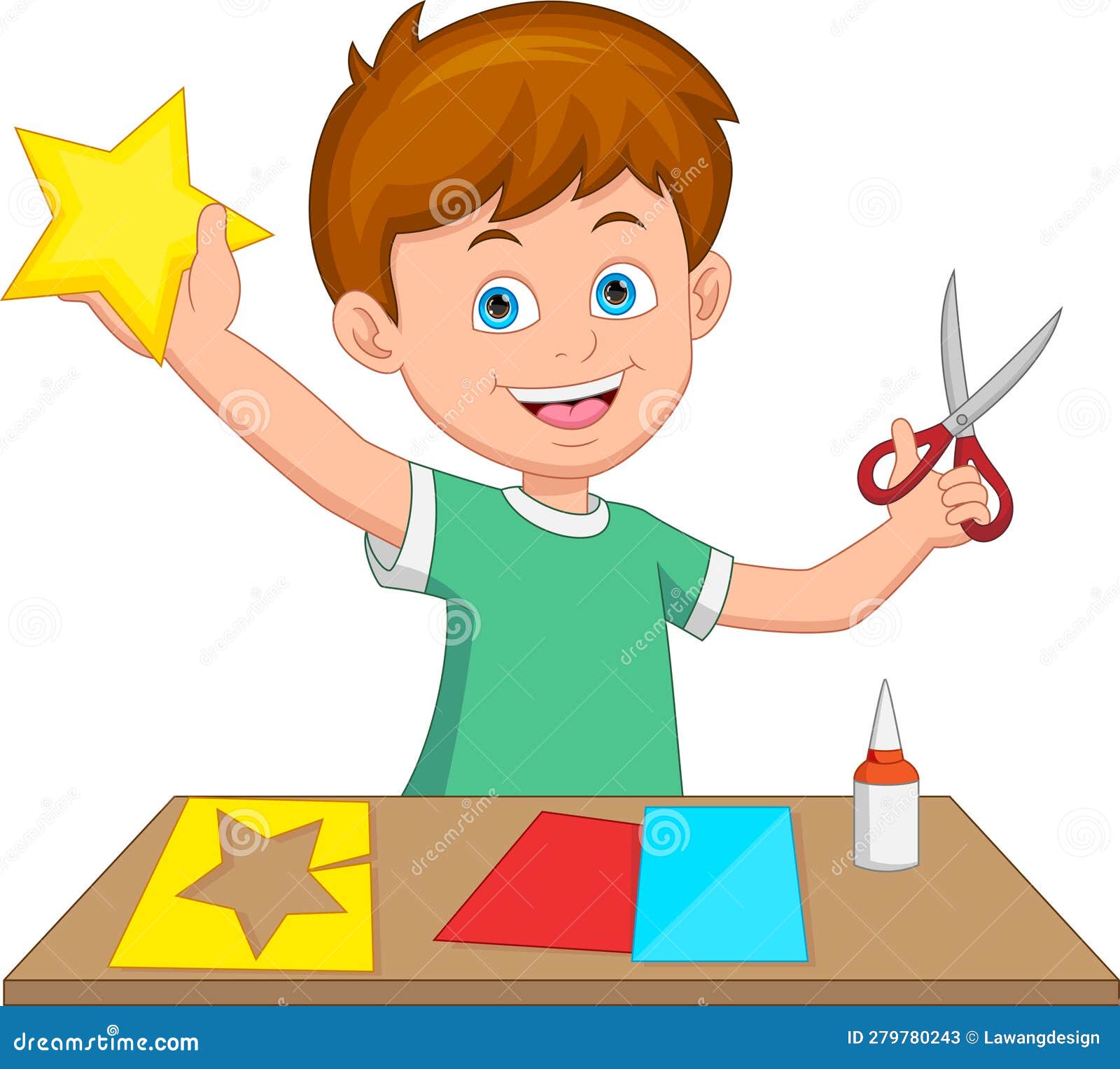 Making Paper Collage Isolated Cartoon Vector Illustrations ...