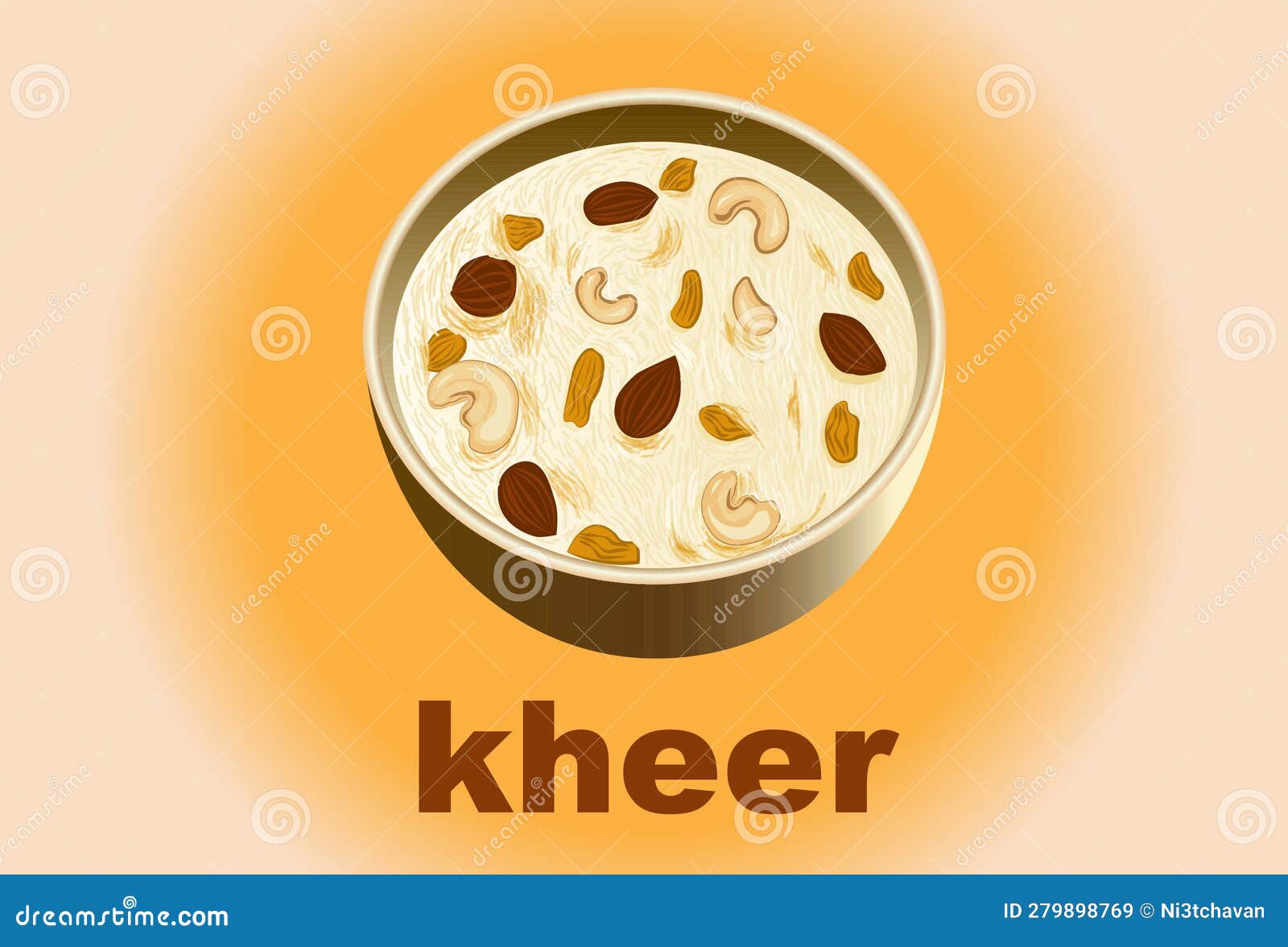 Payasam or Kheer Indian Main Sweet Dish. Stock Vector - Illustration of ...