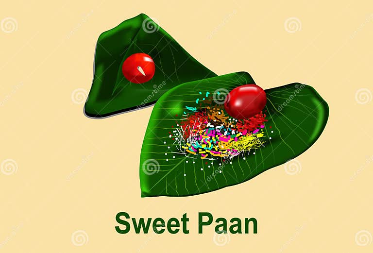 Calcutta Meetha or Masala Paan. Vector Illustration. Stock Vector ...