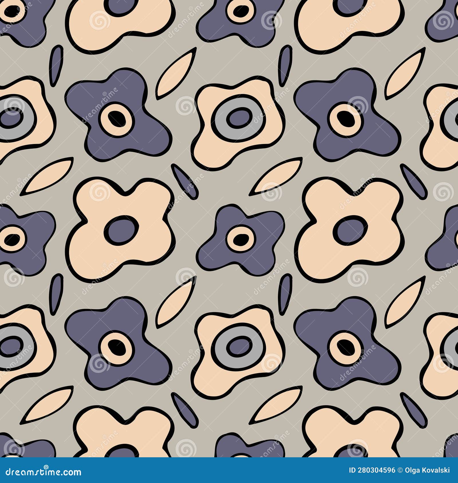 Pattern from Plant Elements. Floral Repeat Pattern Stock Vector ...