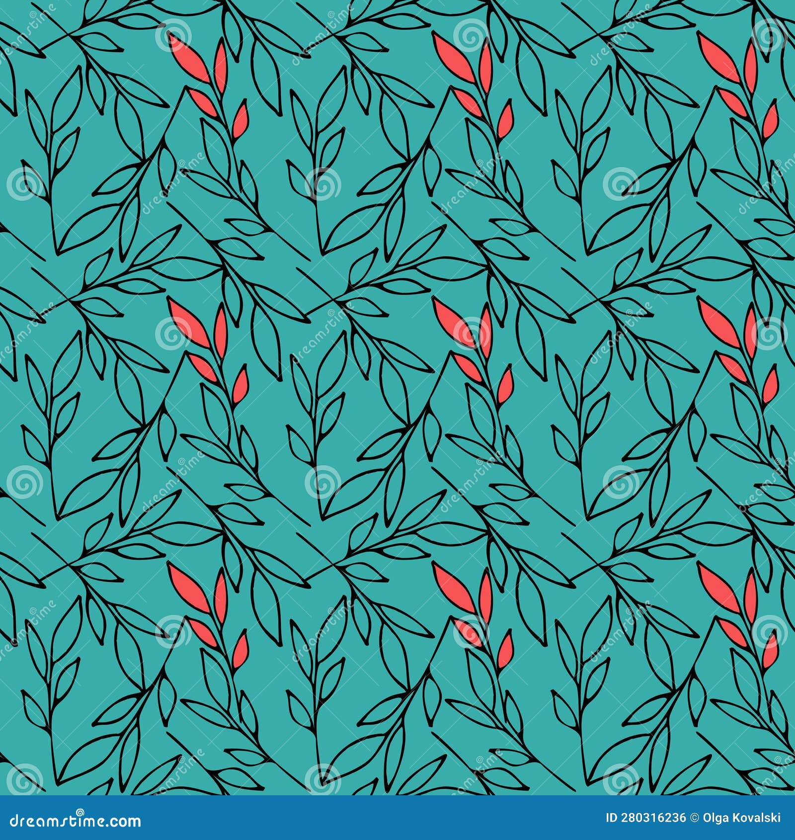 Floral Pattern. Motives are Scattered Randomly. Seamless Texture Stock ...