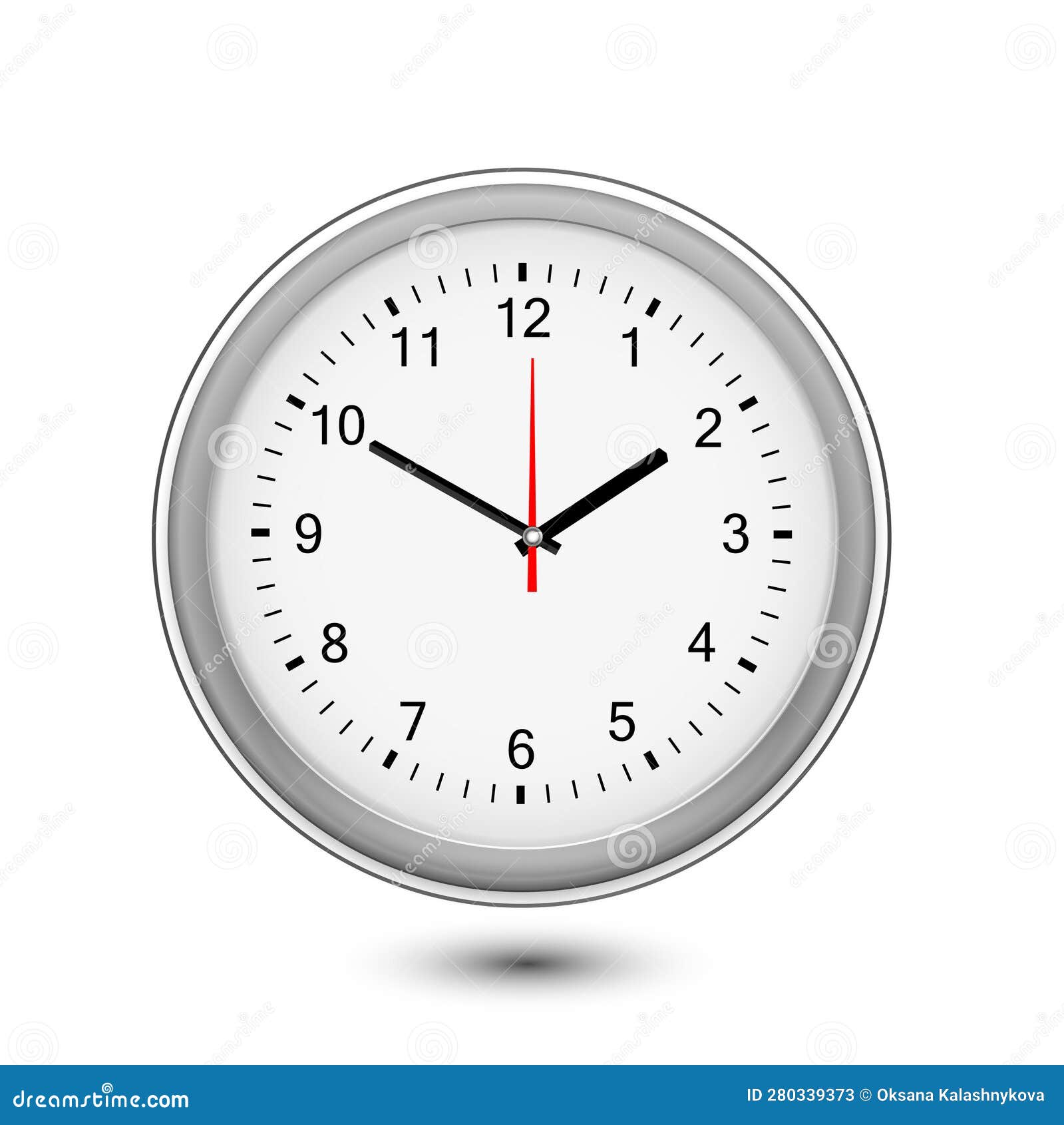 Five Minutes Past Twelve on the Round Dial Stock Vector - Illustration ...