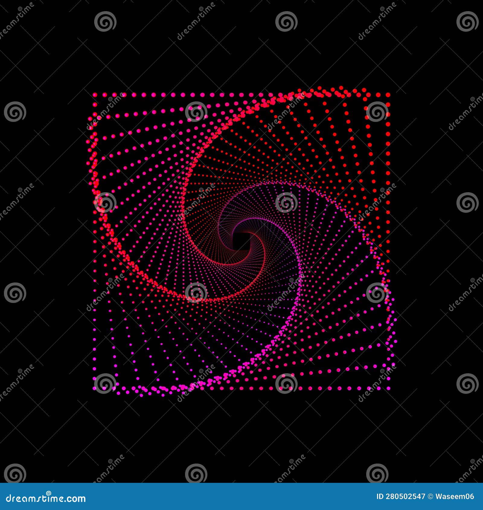 Dotted Spiral Vortex Square Stock Vector Illustration Of Decorative