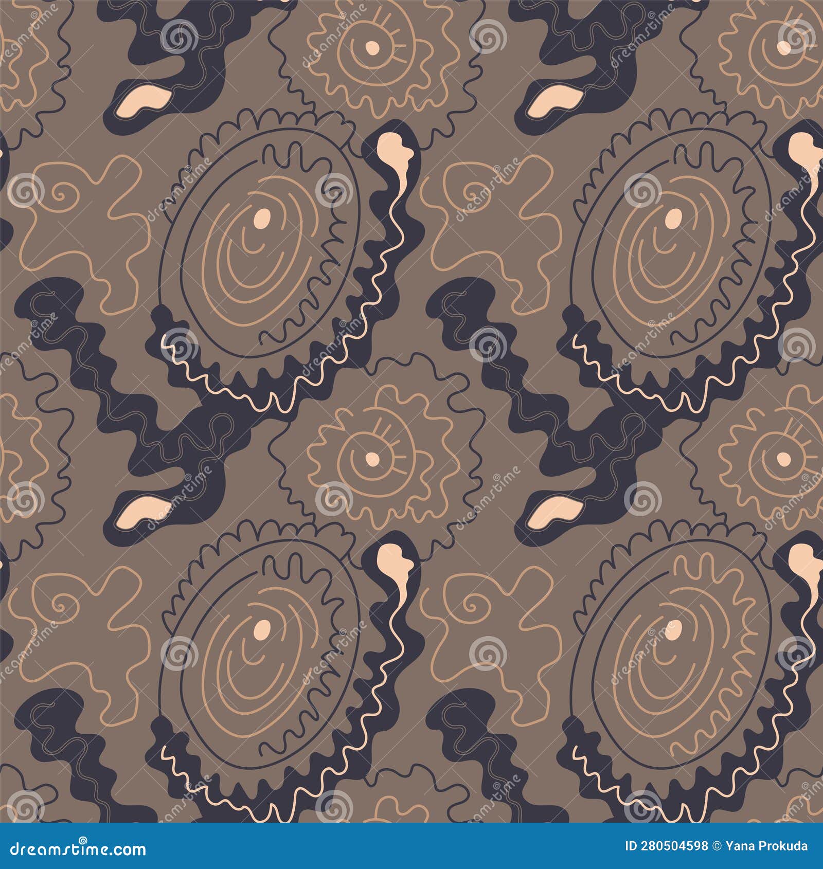 Abstract Urban Vector Seamless Artwork with Surreal Pattern Stock ...