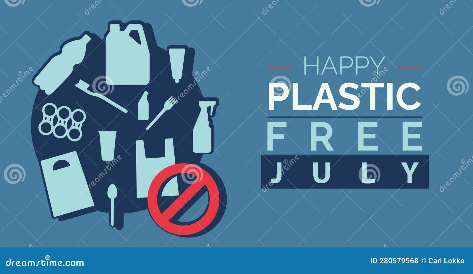 Happy Plastic Free July. Pollution Awareness Campaign. Poster Banner ...
