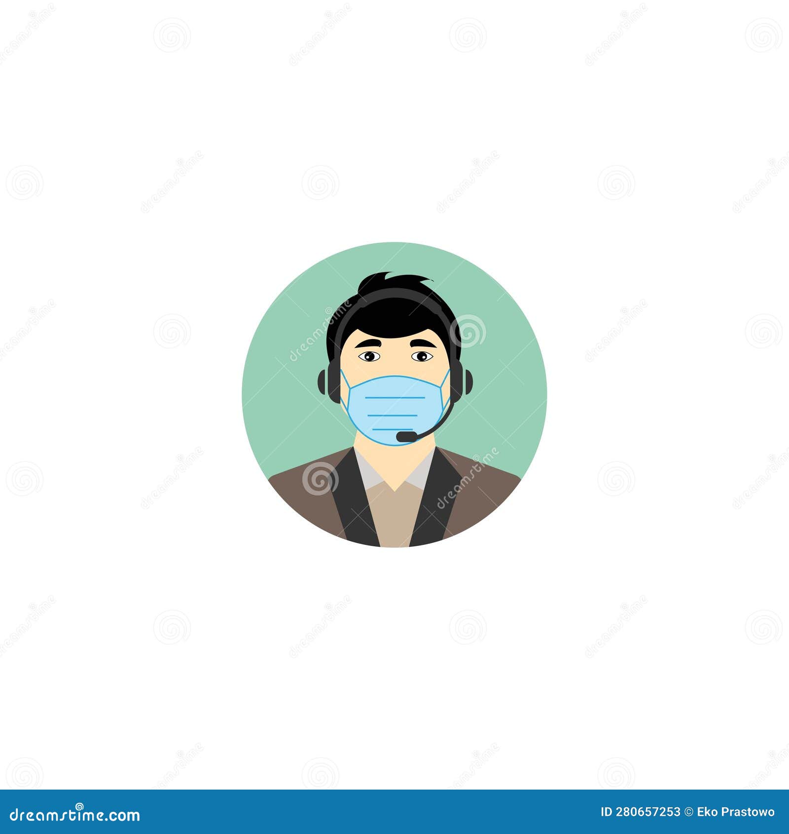 Call Center Operator, Customer Service Person Headset Icon. Stock ...