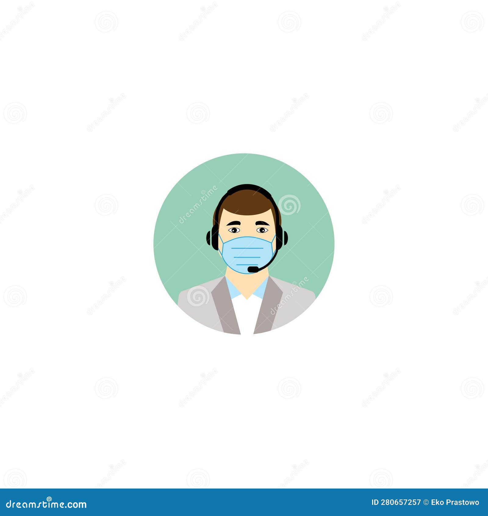 Call Center Operator, Customer Service Person Headset Icon. Stock ...