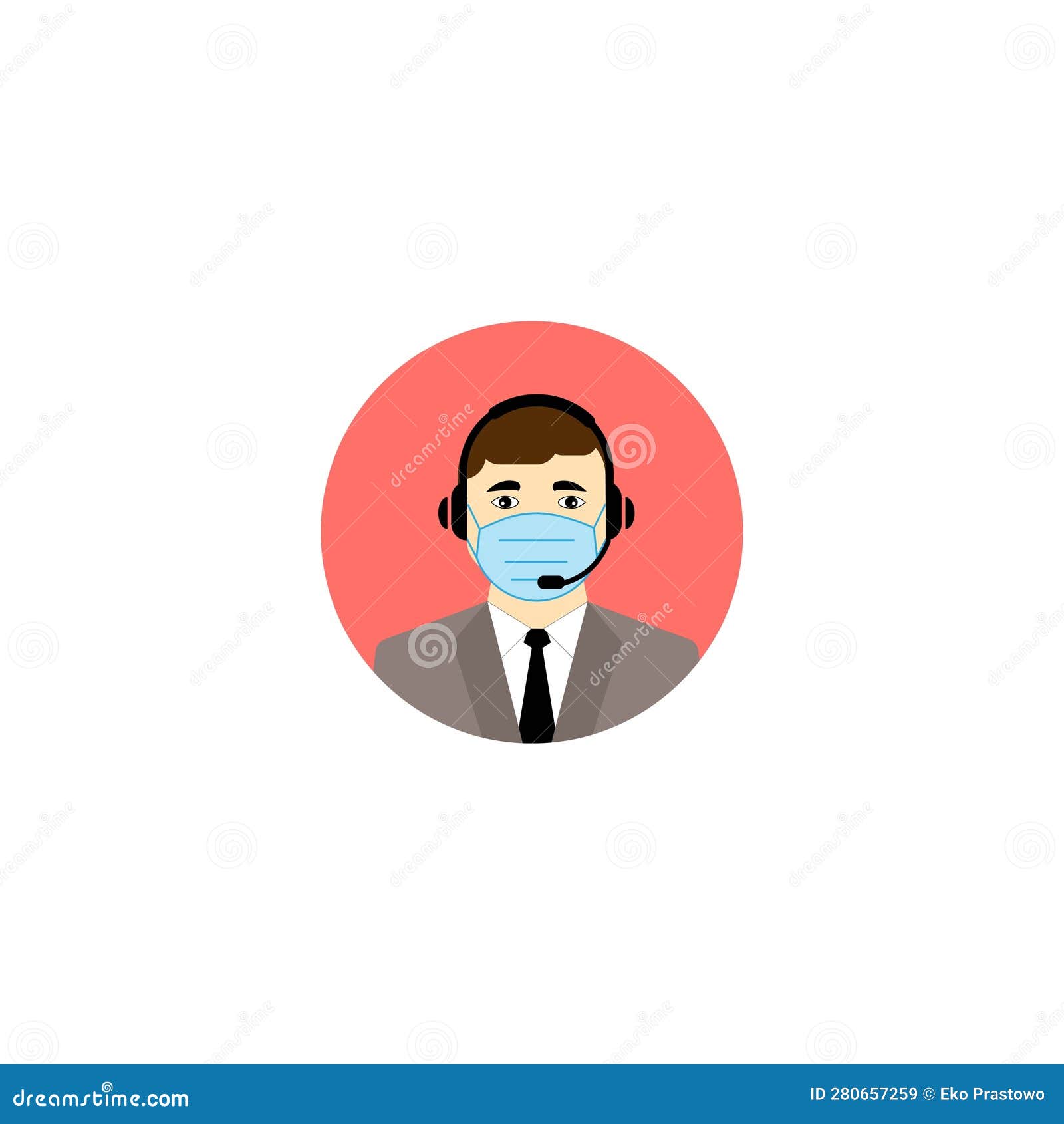 Call Center Operator, Customer Service Person Headset Icon. Stock ...