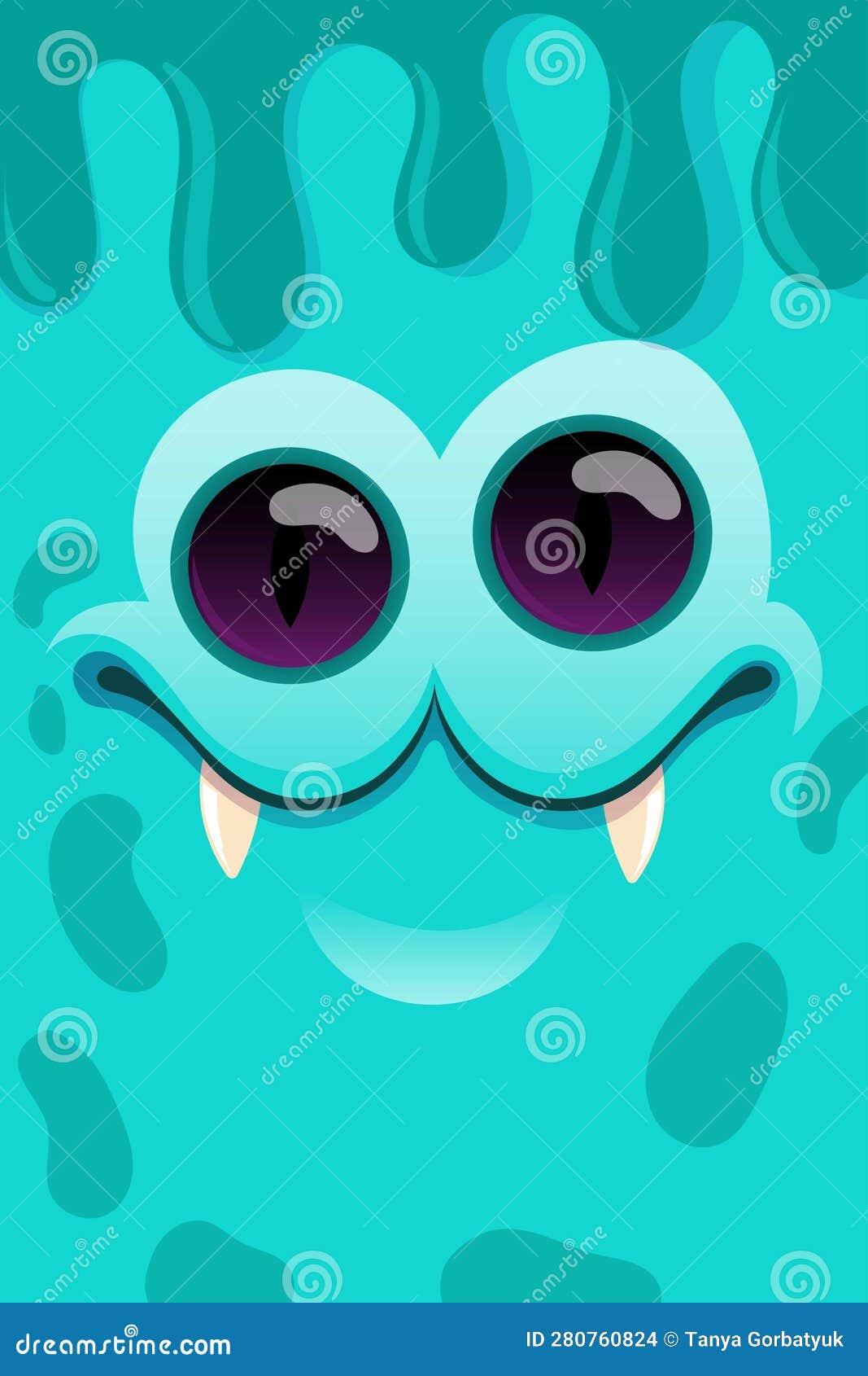 Cute Cartoon Monster Face . Stock Vector - Illustration of cool, symbol ...