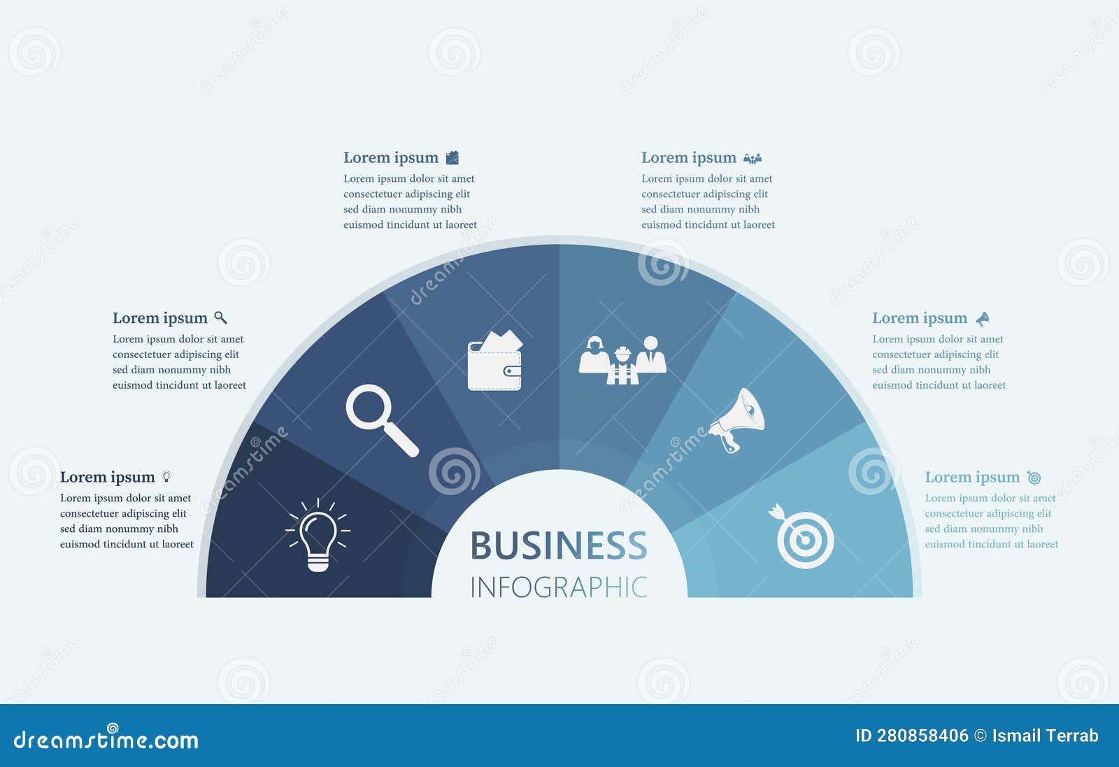 4 Steps Half Cycle Infographics Element Template Chart. Cartoon Vector ...
