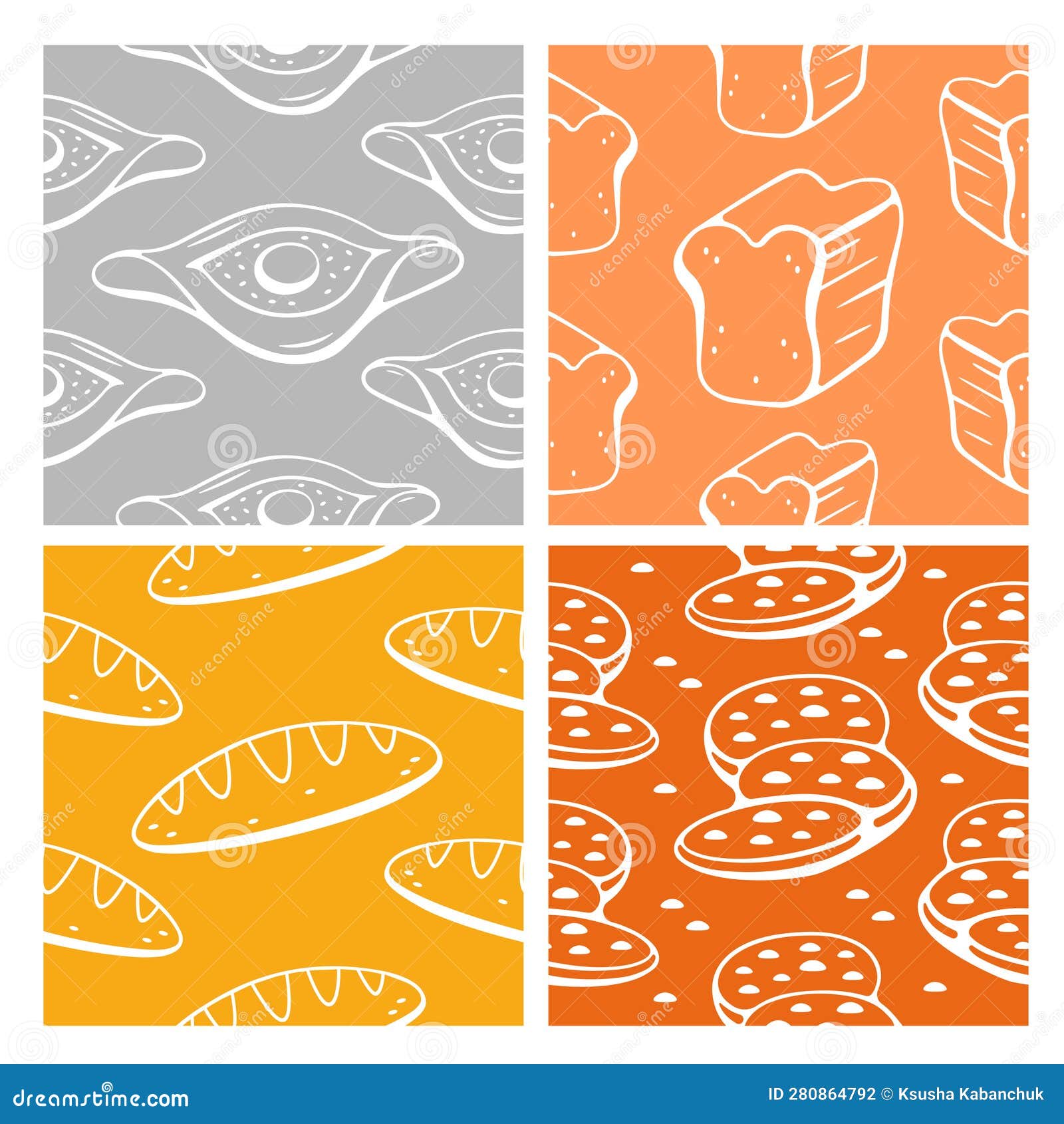Vector Patterns of Baking in Line and Doodle Style. Stock Vector ...