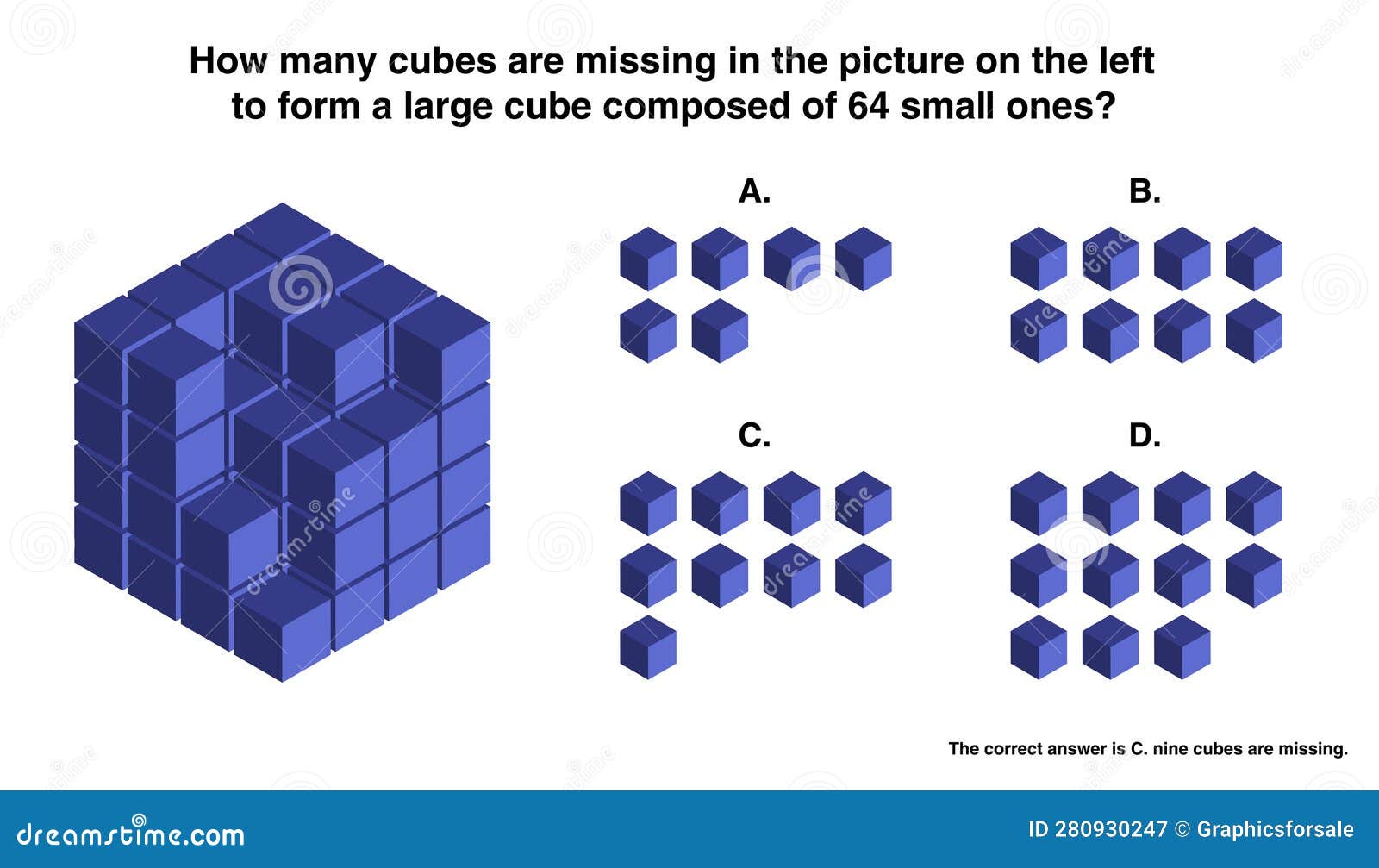 Vector 3d Isometric Graphic of Cubes Shapes a Logical Reasoning ...