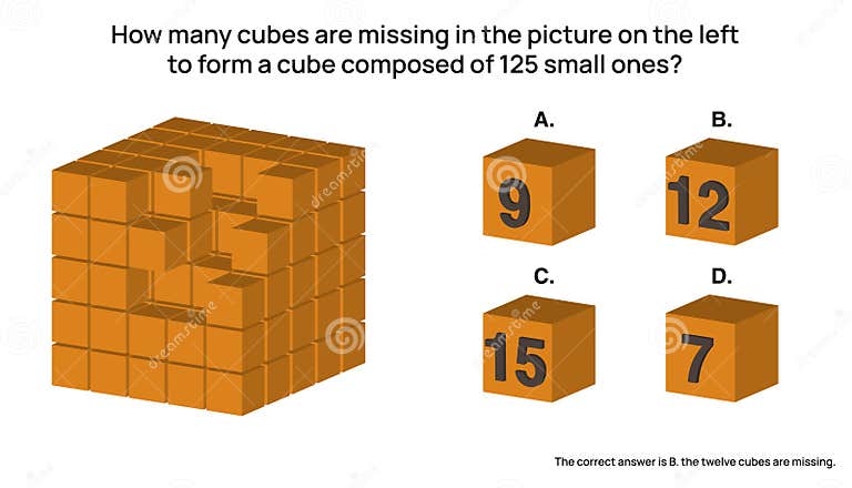 Vector 3d Graphic of Orange Color Cubes Shapes a Logical Reasoning ...