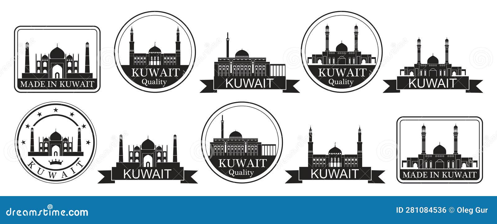 Kuwait Set. Isolated Kuwait on White Background Stock Vector ...