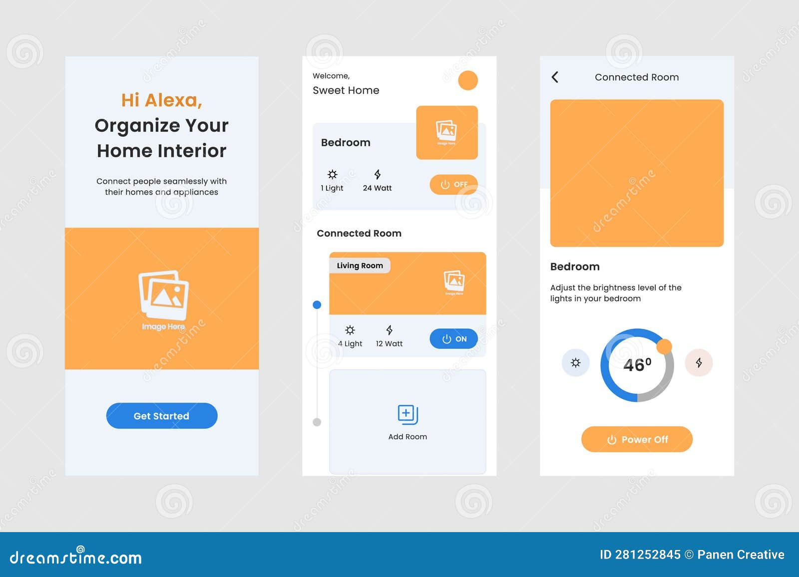 Smart Home App UI Design stock vector. Illustration of display - 281252845