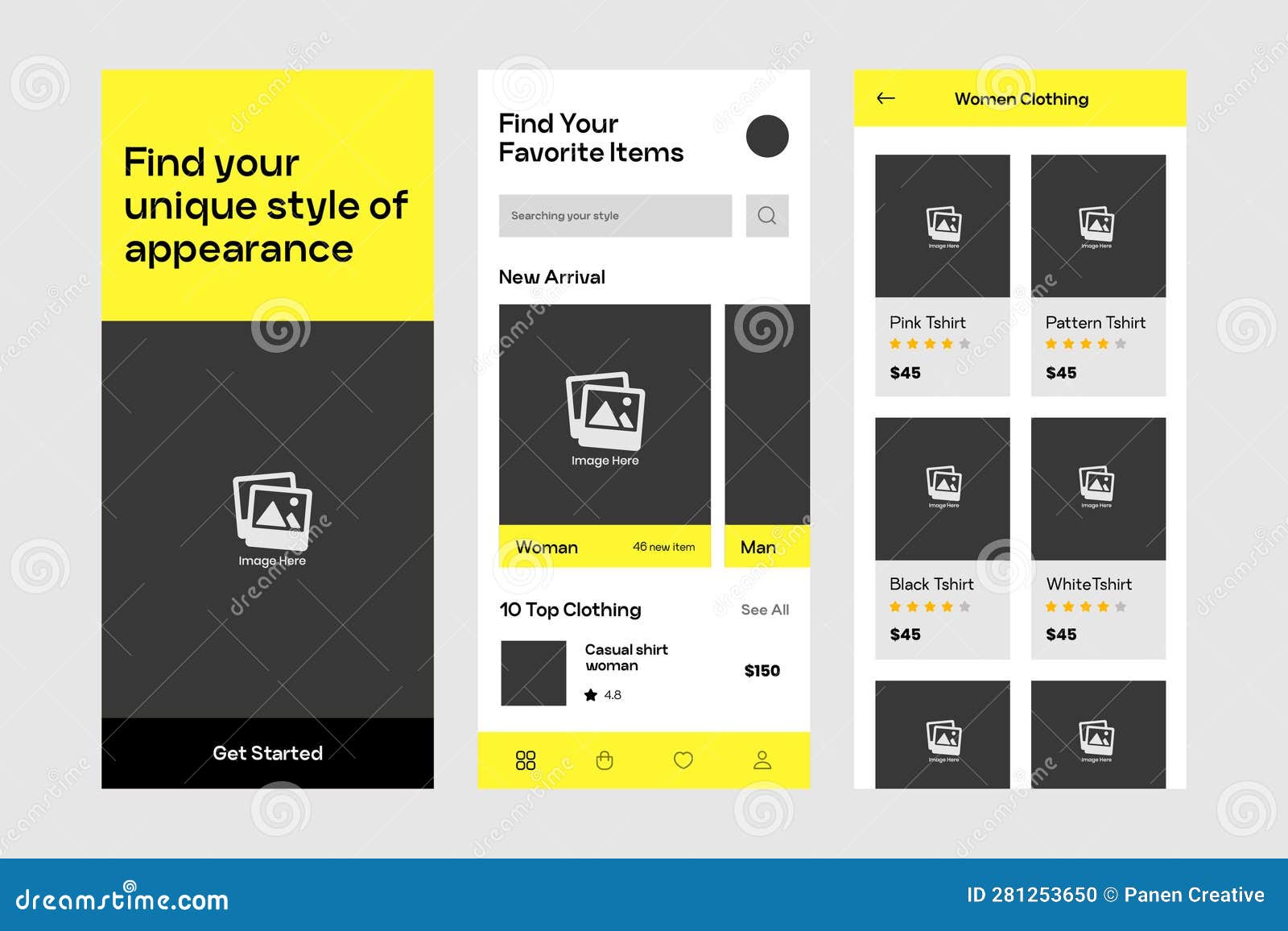 Clothing App UI Design stock vector. Illustration of ecommerce - 281253650