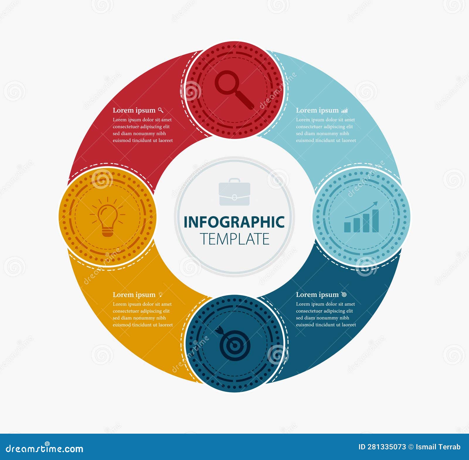 Four Steps Workflow Circles Inside Circle Chart Business Infographic ...