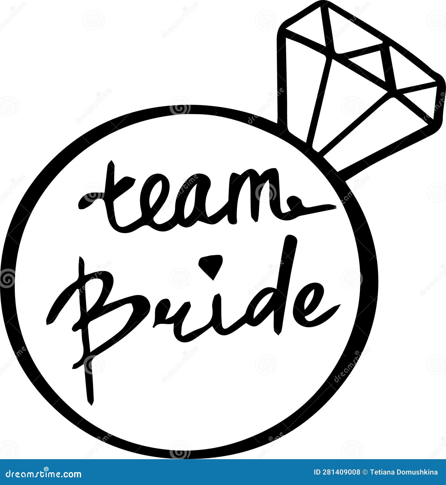Team Bride Ring Wedding Sign Stock Vector - Illustration of black, card ...