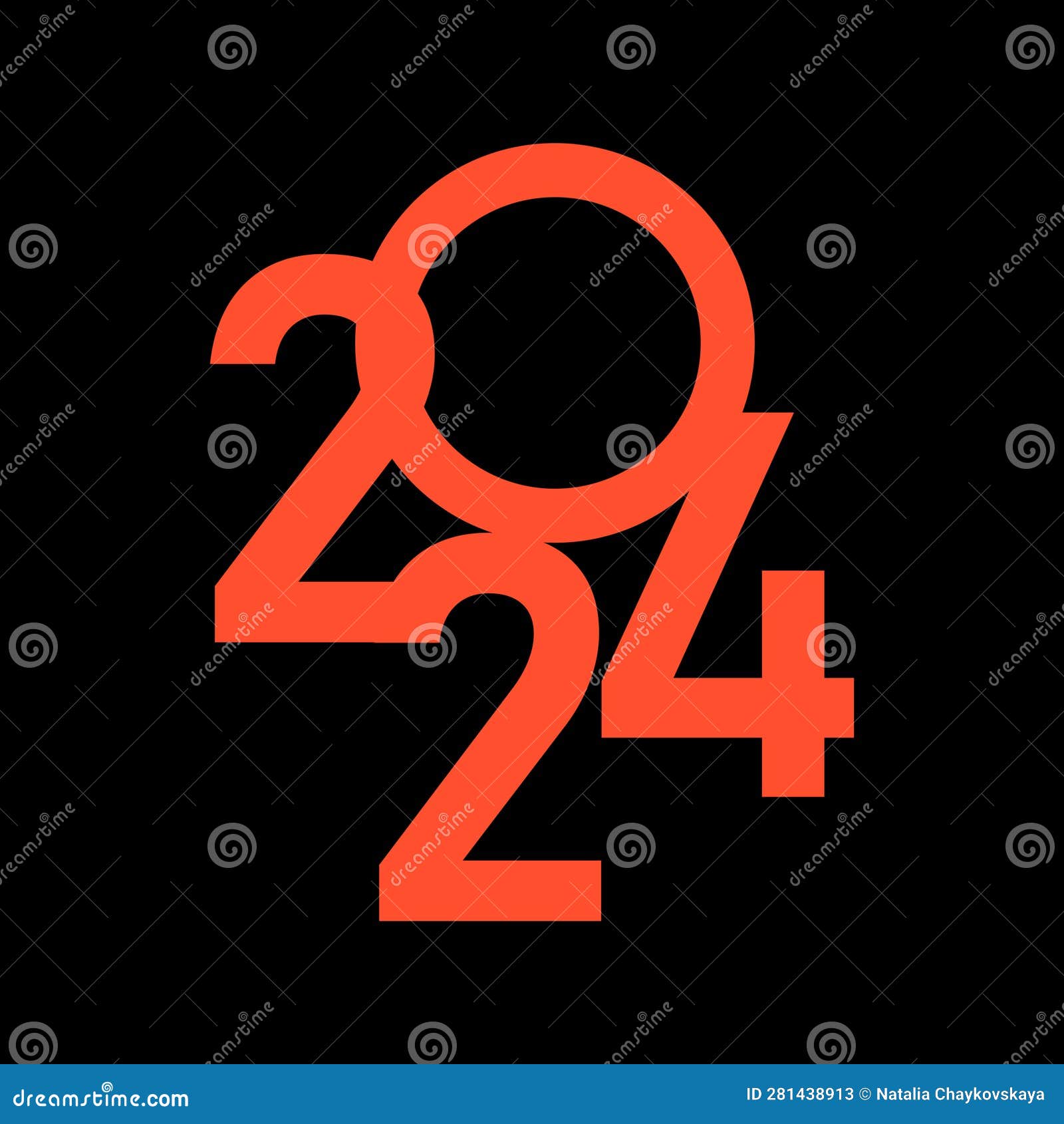 The Design Template of the 2024 Issue. Text Logo Design. Stock Vector ...