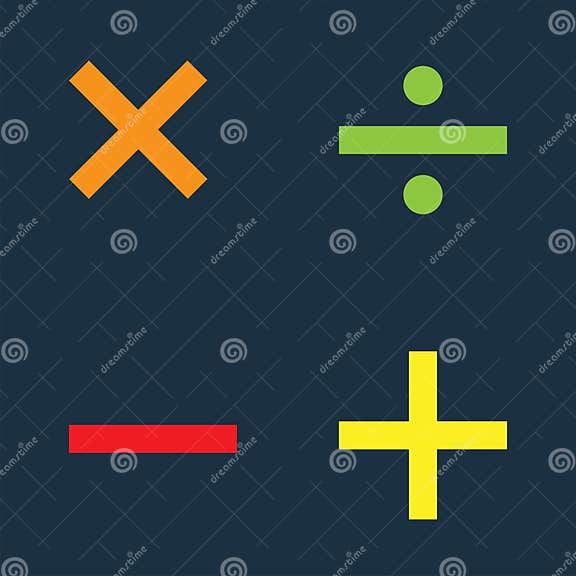 Basic Mathematical Symbol. Plus, Minus, Math, Equals, Multiply ...