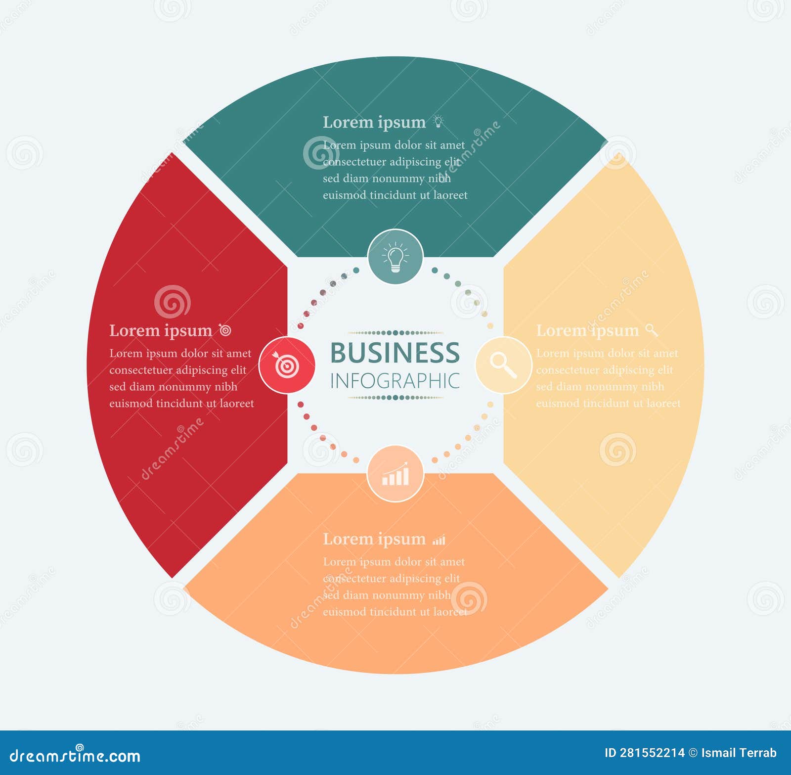 Four Steps Advertising Business Pie Chart Infographic Template ...